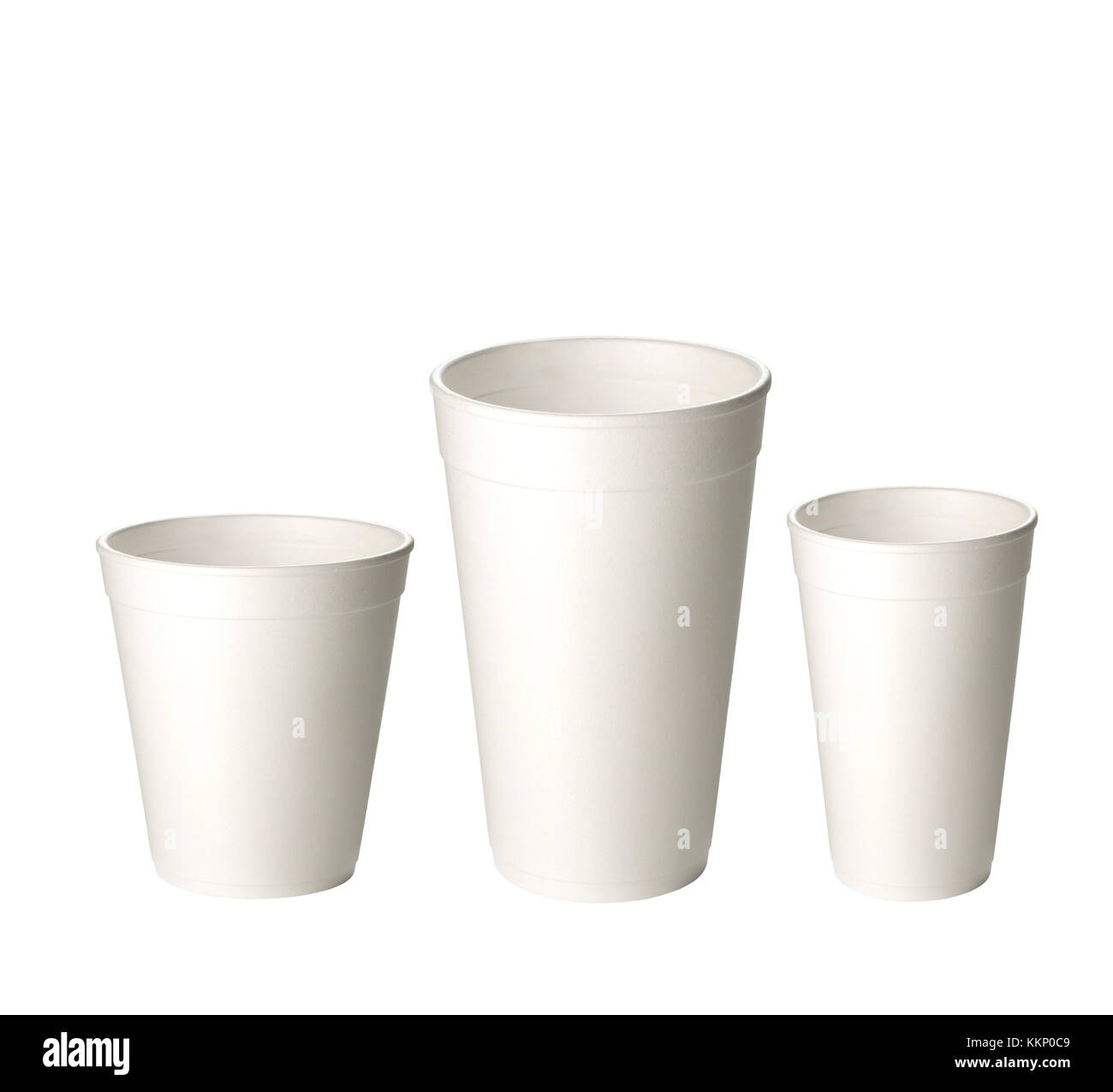 three empty disposable plastic cup isolated on white background Stock ...