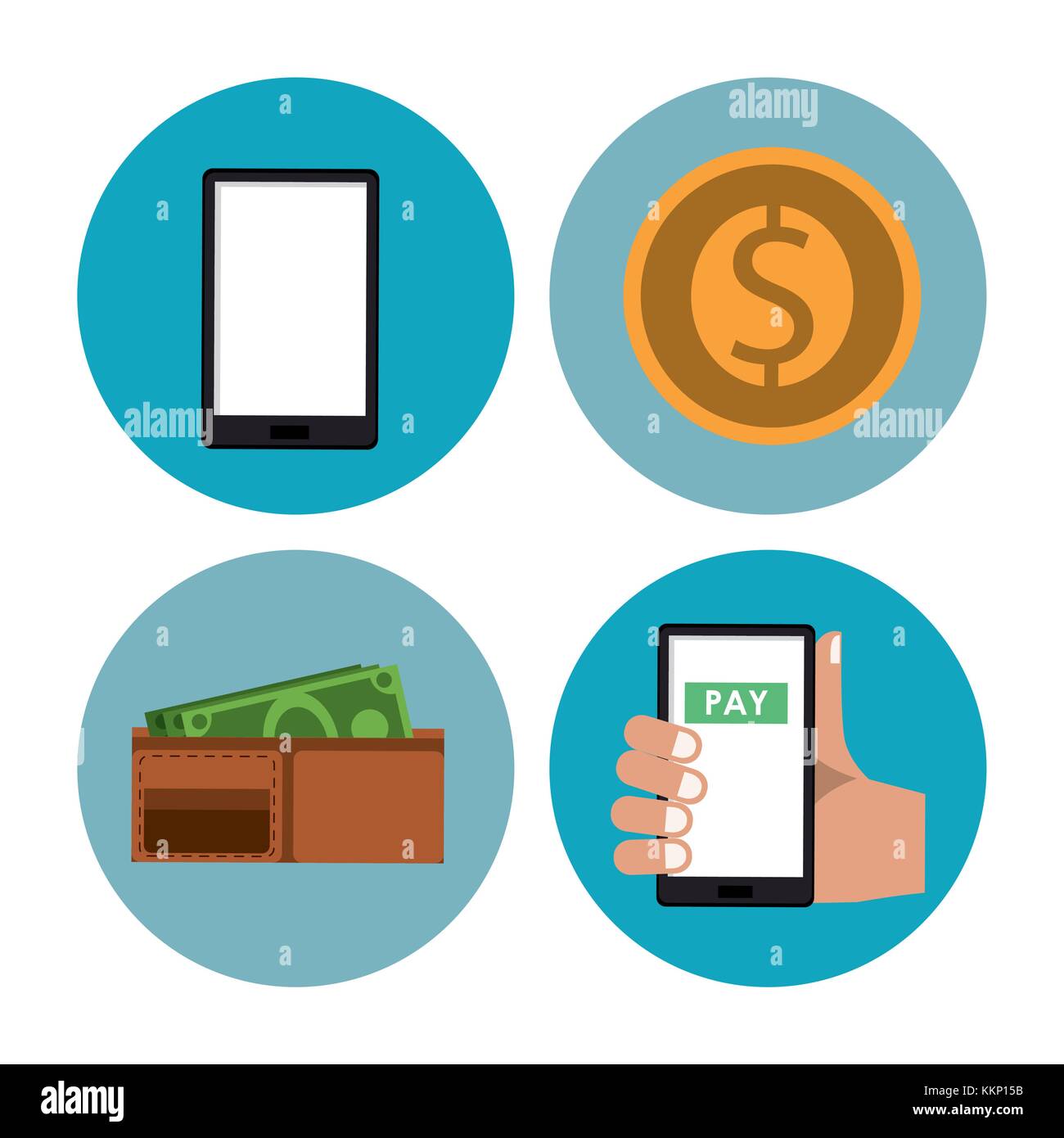 Mobile payment icons Stock Vector Image & Art - Alamy