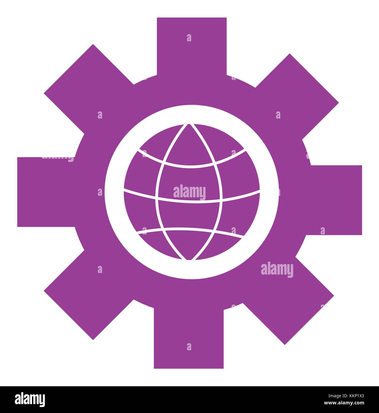 Gear world icon Stock Photo - Alamy