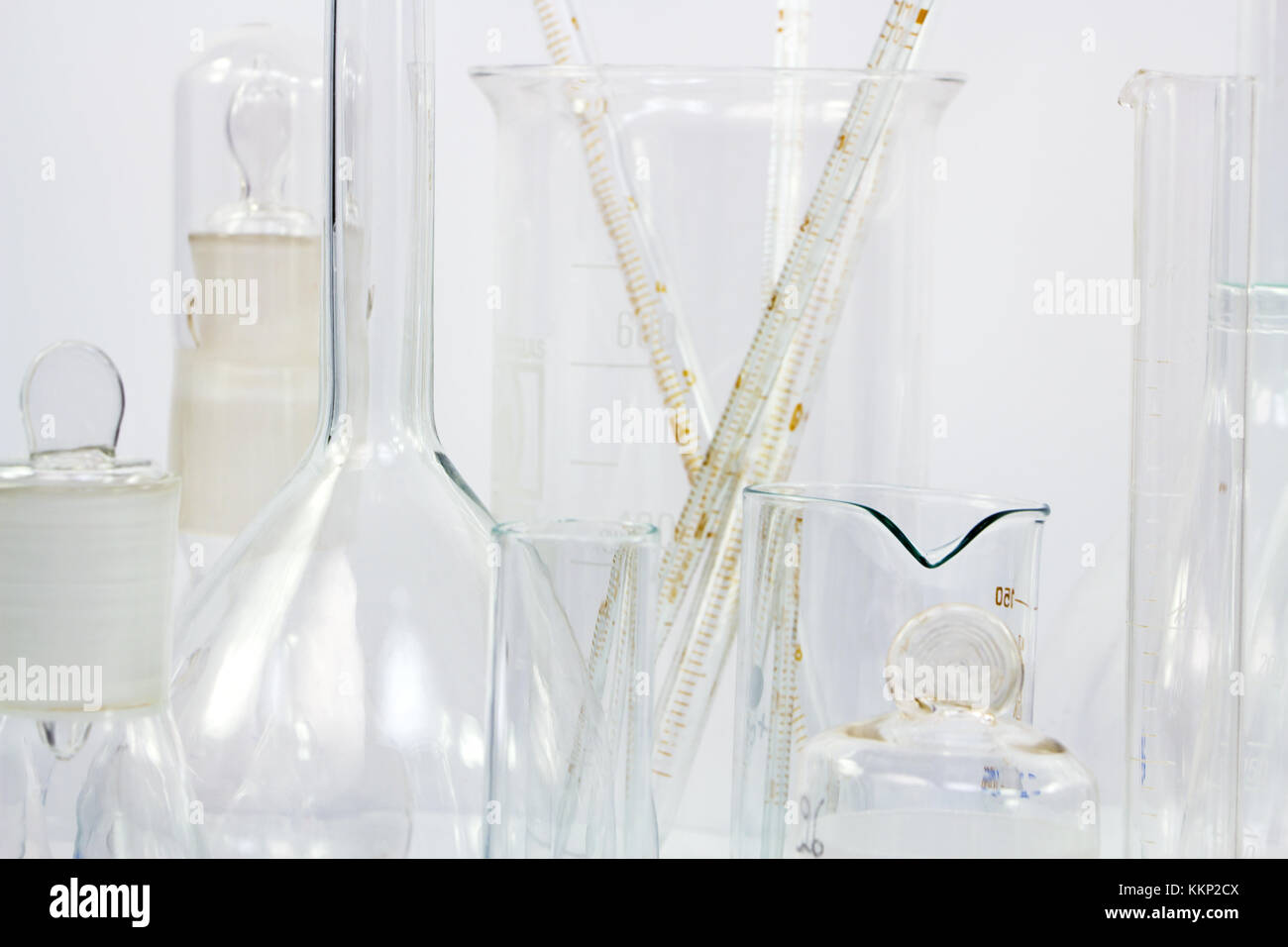 Chemical glass ware closeup Stock Photo - Alamy