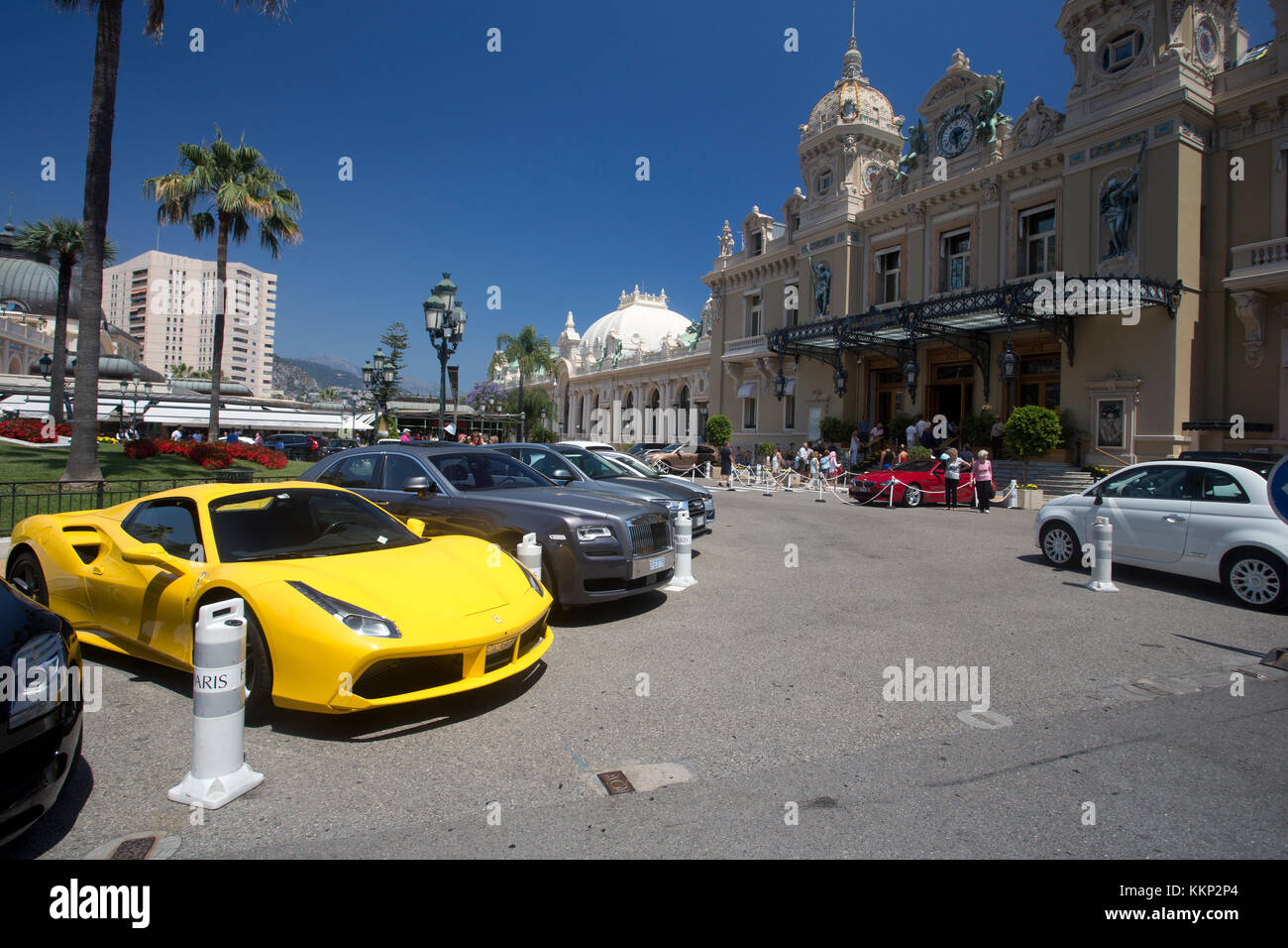 Supercars valet parked in Casino Square, Monaco Stock Photo - Alamy