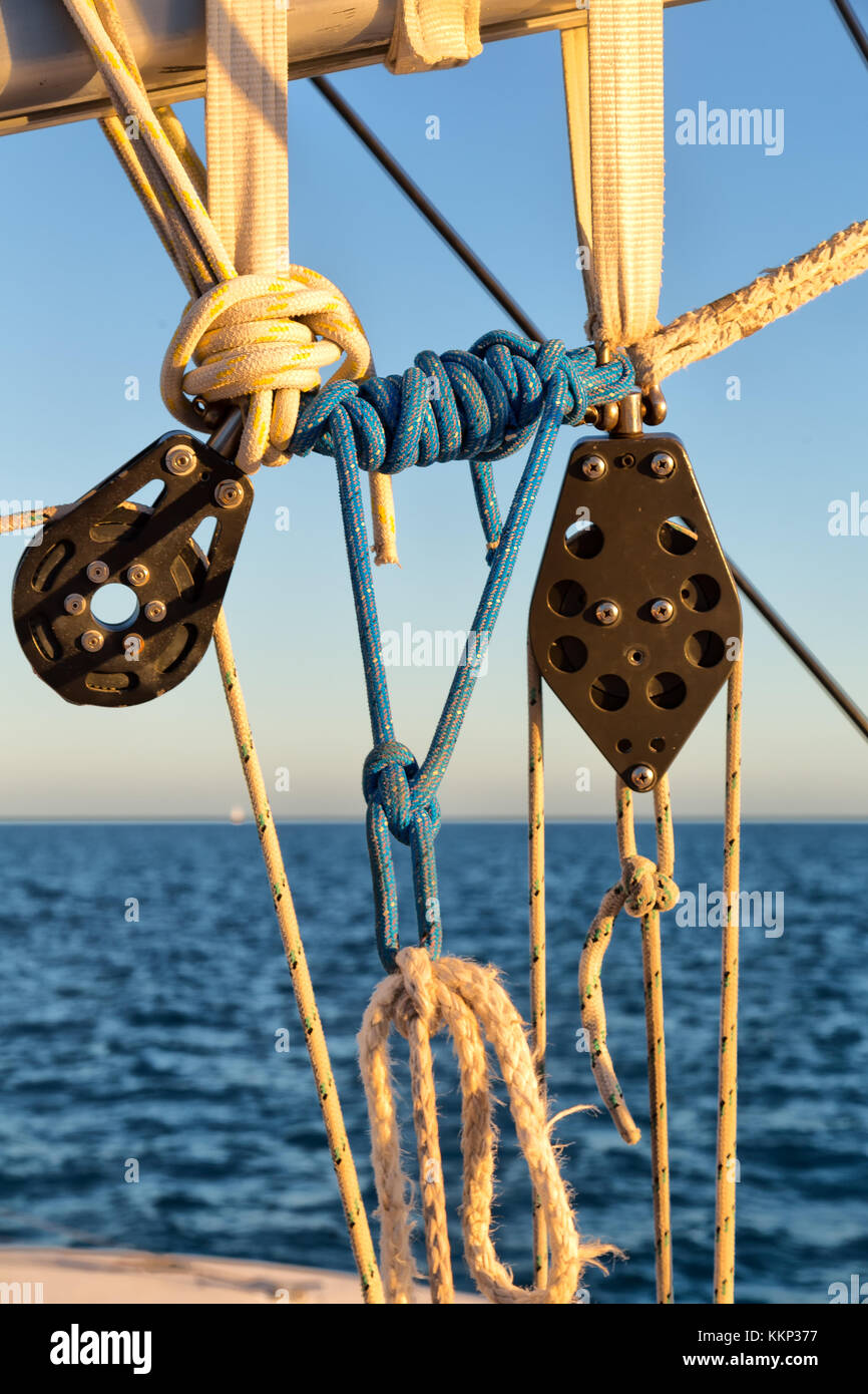 in australian catamaran a old rope in the sky like abstract concept ...