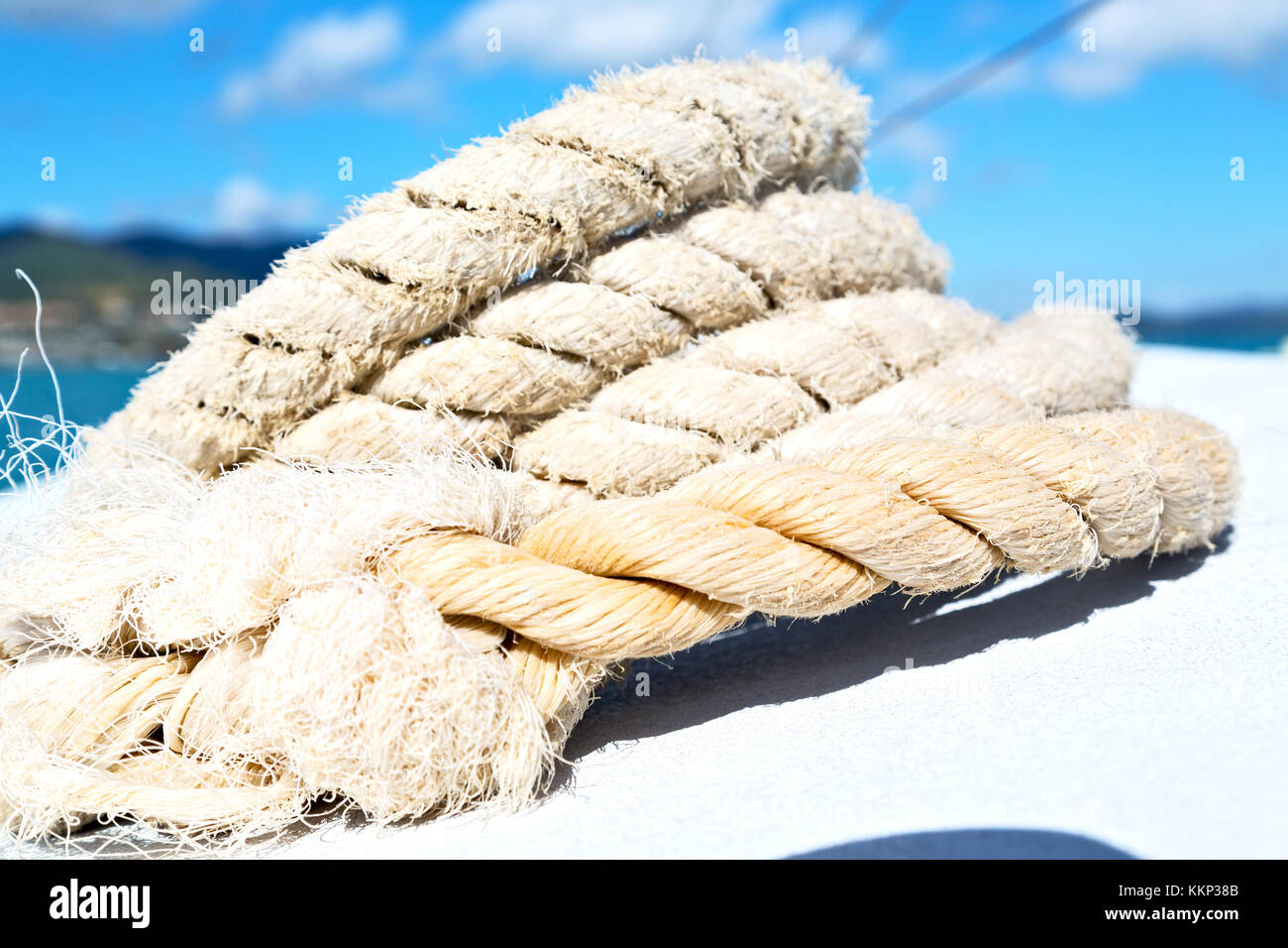 in australian catamaran a old rope in the sky like abstract concept ...