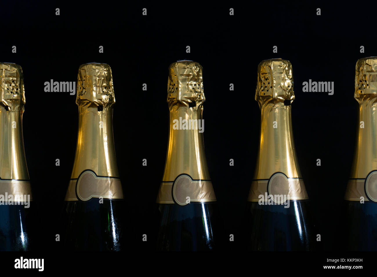 Collection of champagne or prosecco bottles Stock Photo - Alamy