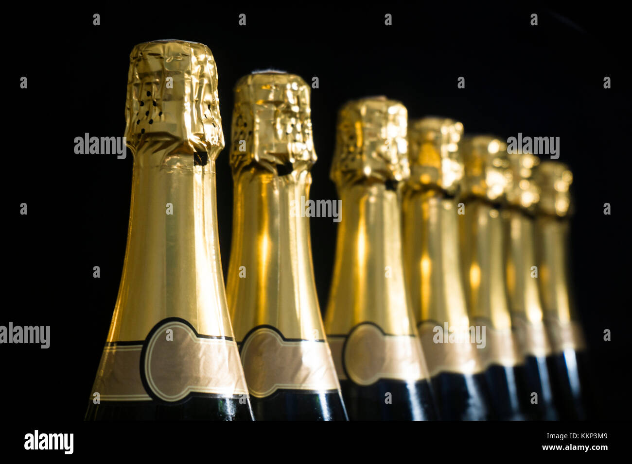 Collection of champagne or prosecco bottles Stock Photo - Alamy