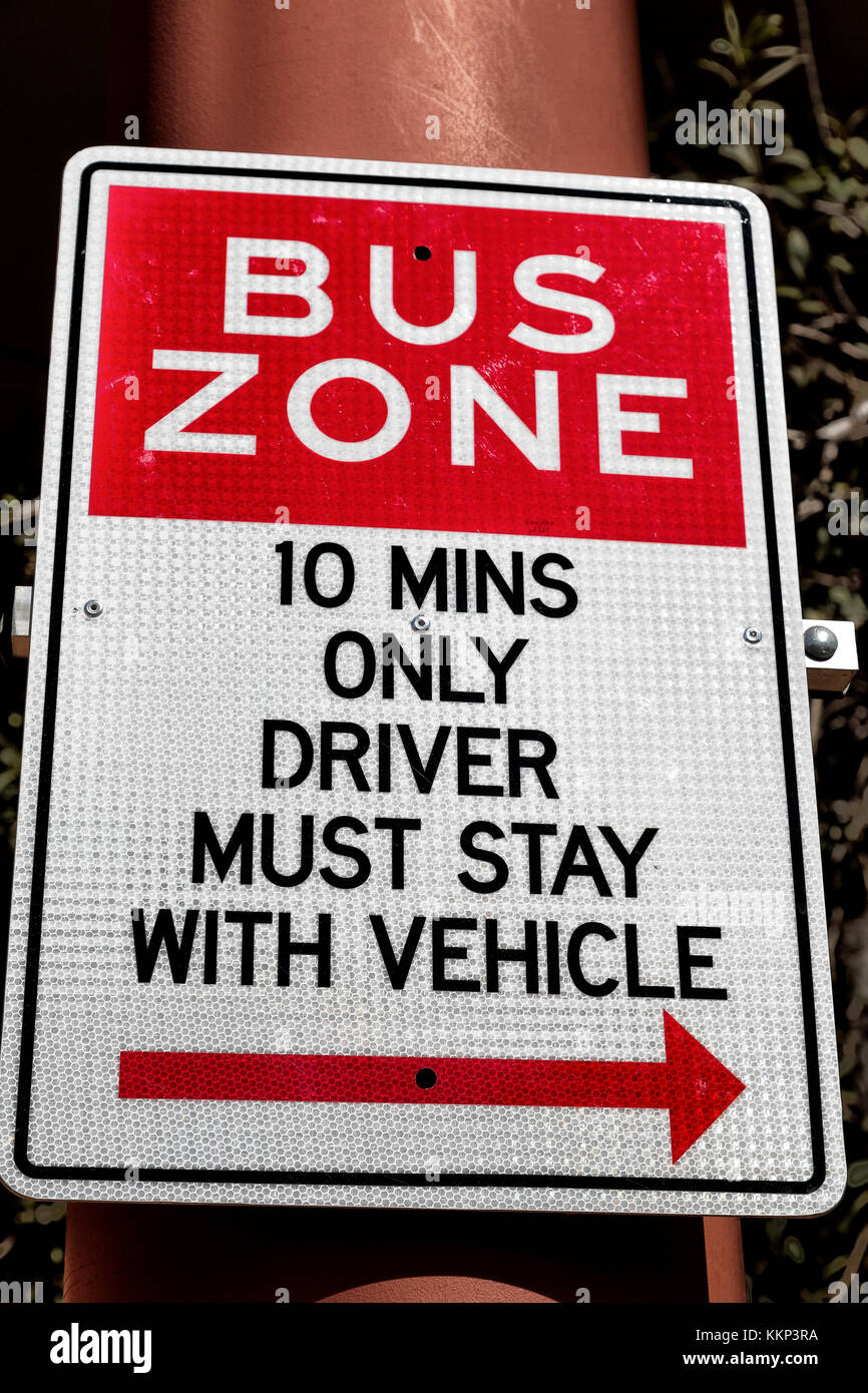 in australia an old sygnal of bus zone and instruction concept of ...