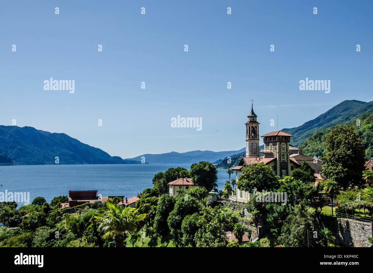 Cannero Riviera a small lakeside town on the shore of the upper part of ...