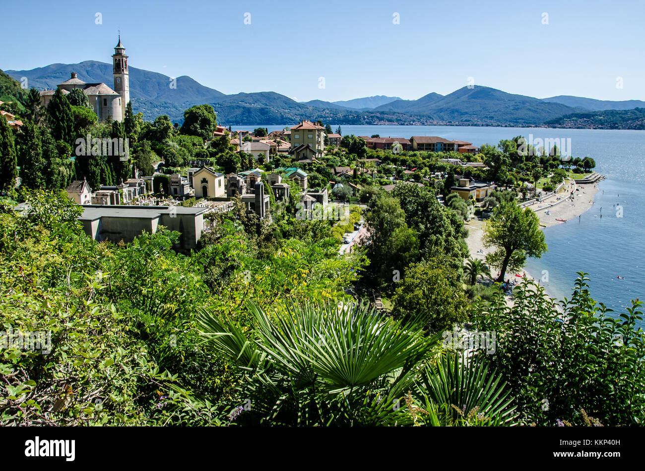 Cannero Riviera a small lakeside town on the shore of the upper part of ...