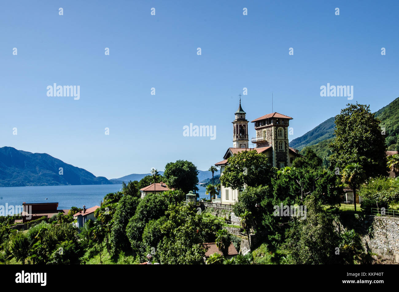 Cannero Riviera a small lakeside town on the shore of the upper part of ...