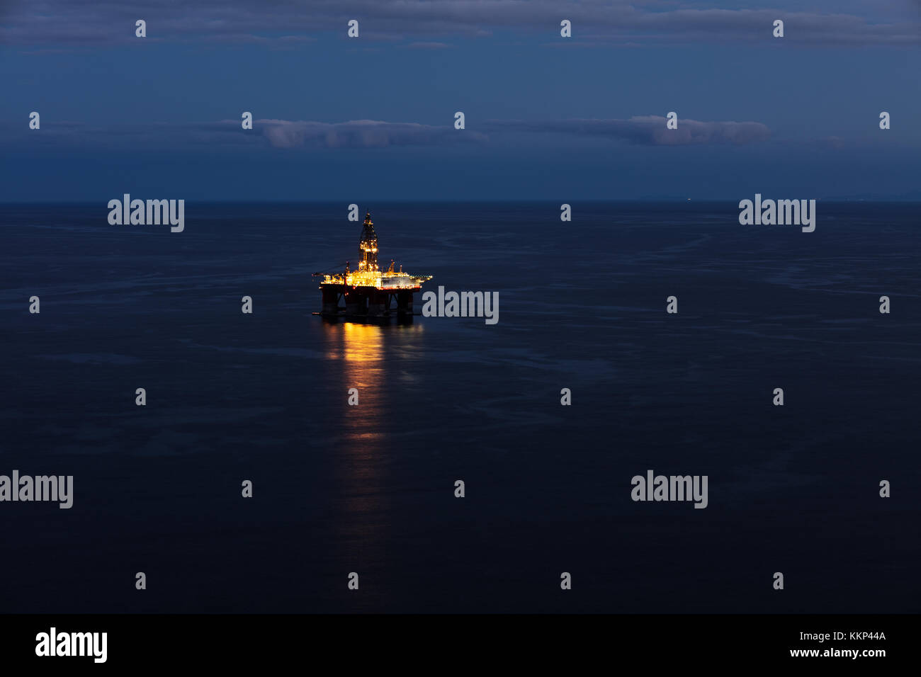 Offshore oil drilling rig on the south cost of Tenerife island on the ...