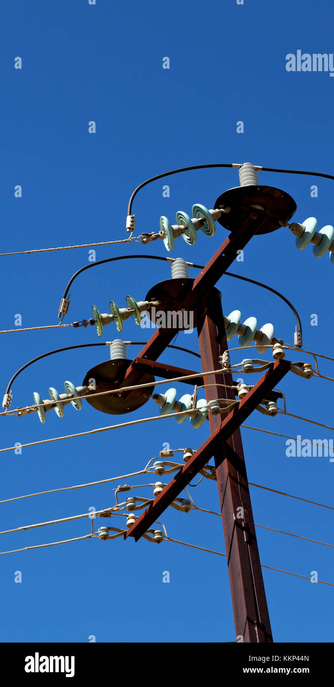 in australia the concept of power line with electrical pole in the ...
