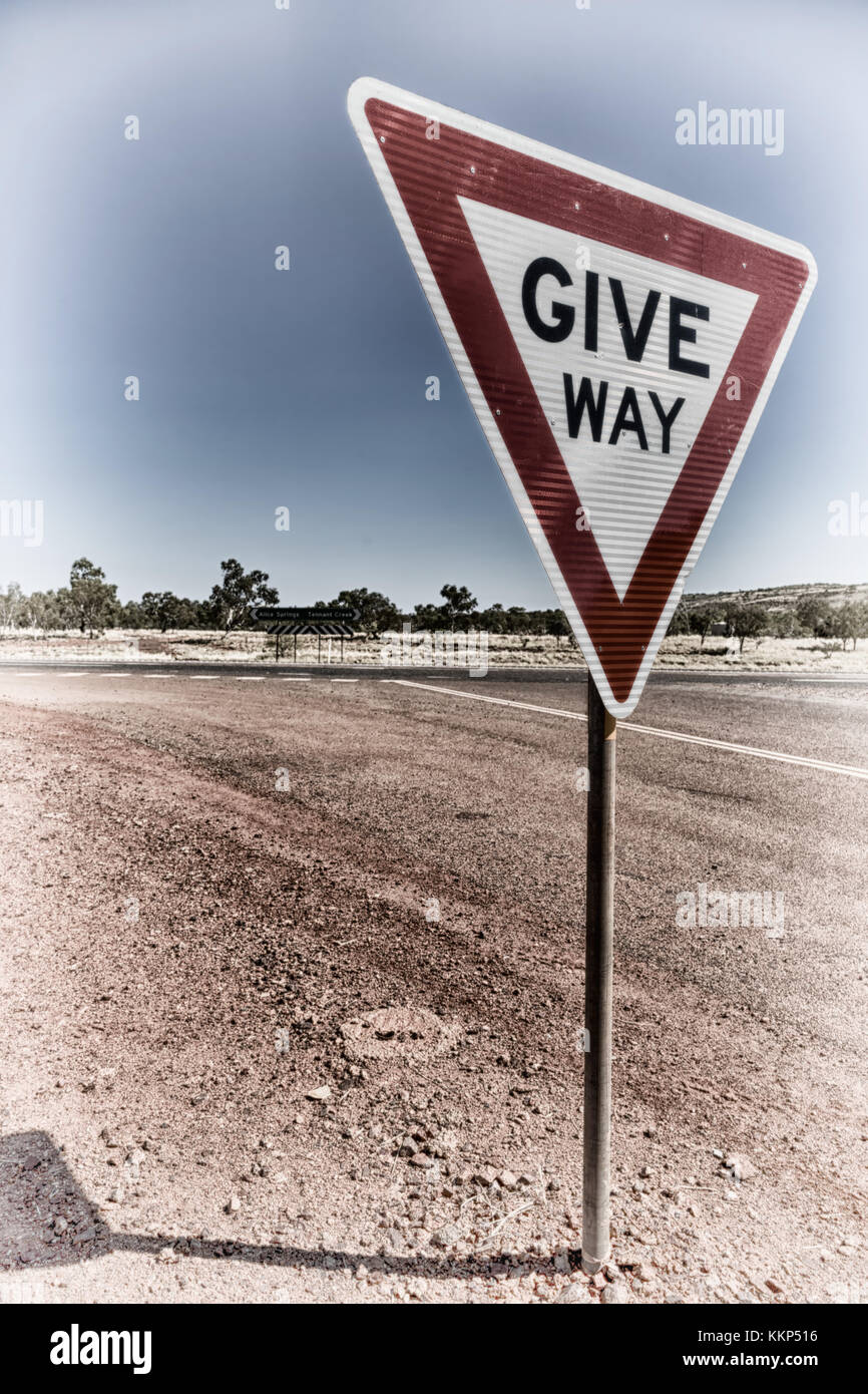 Australian give way sign hi-res stock photography and images - Alamy
