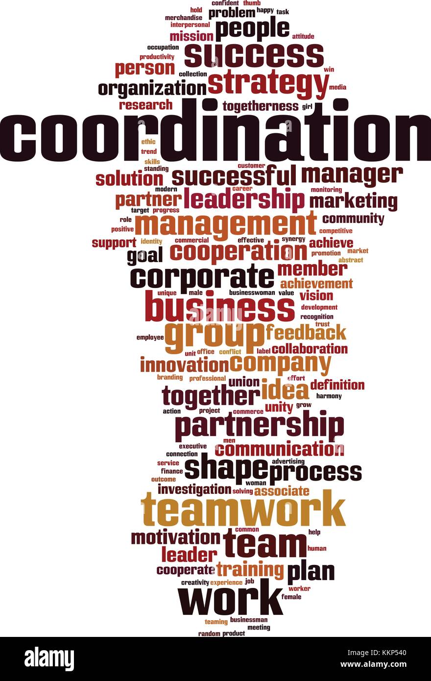 Coordination word cloud concept. Vector illustration Stock Vector Image ...