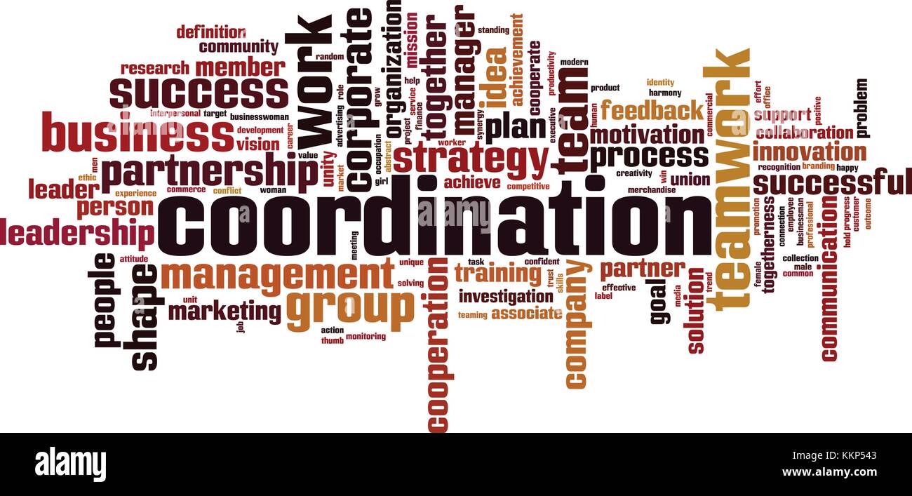 Coordination word cloud concept. Vector illustration Stock Vector Image ...