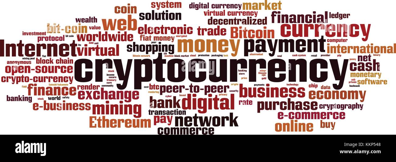 Cryptocurrency word cloud concept. Vector illustration Stock Vector ...