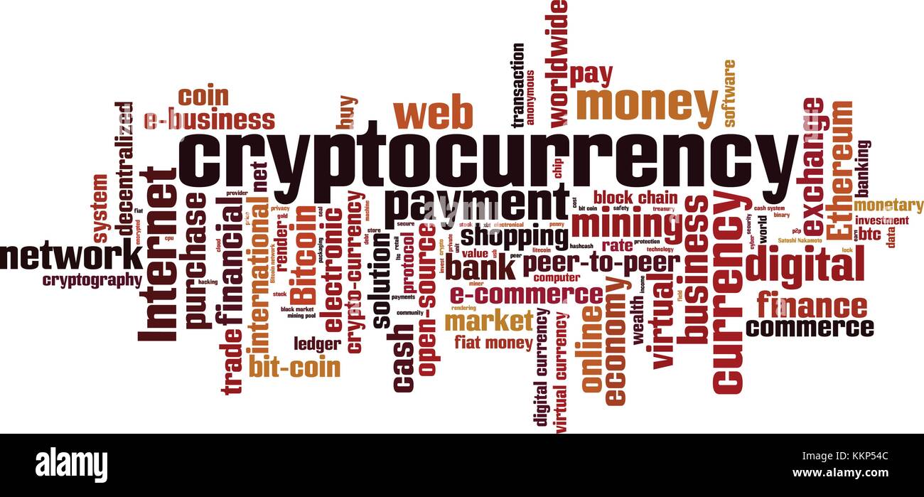 Cryptocurrency word cloud concept. Vector illustration Stock Vector ...