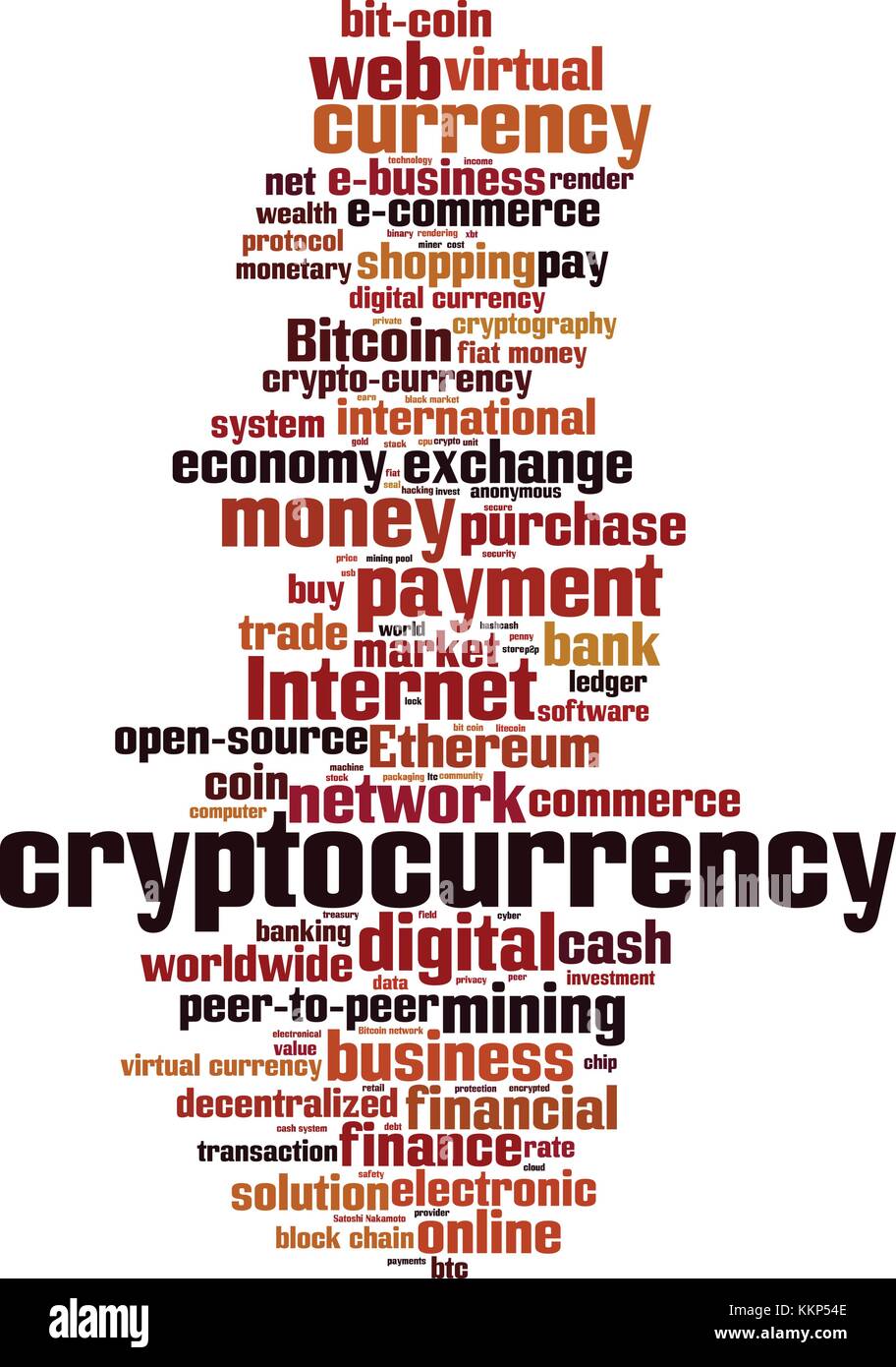 Cryptocurrency word cloud concept. Vector illustration Stock Vector ...