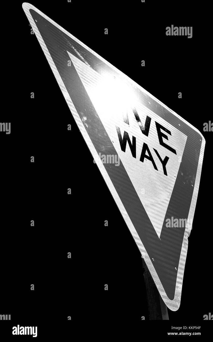 in australia the road street signal of give way Stock Photo - Alamy