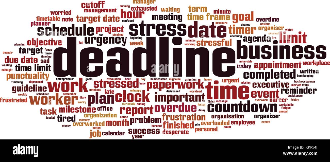 Deadline word cloud concept. Vector illustration Stock Vector Image ...