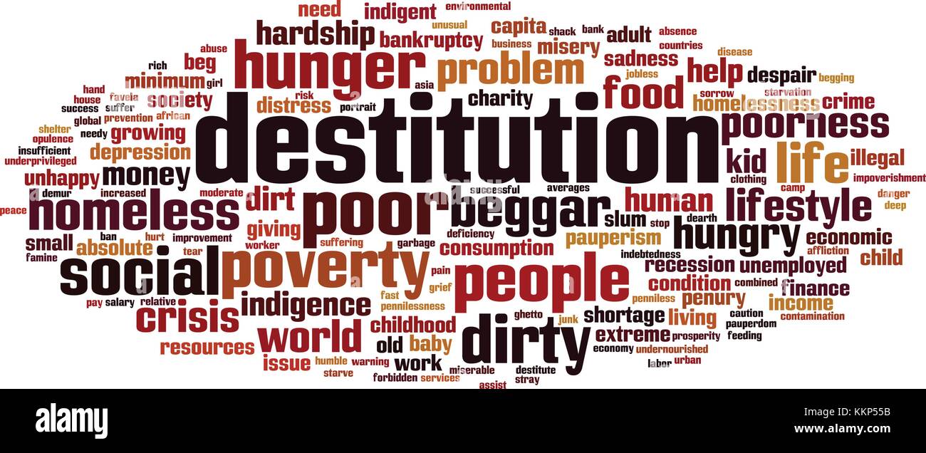 Destitution word cloud concept. Vector illustration Stock Vector Image ...