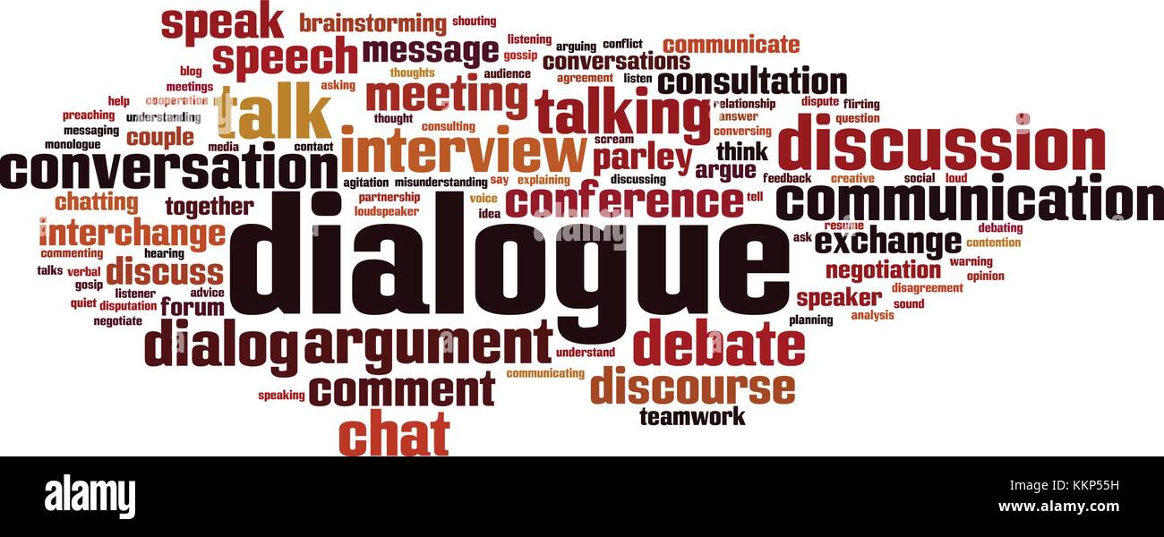 Dialogue word cloud concept. Vector illustration Stock Vector Image ...