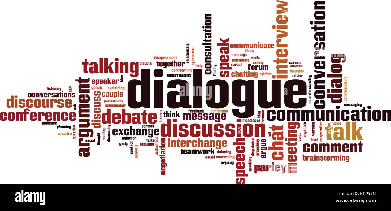 Dialogue word cloud concept. Vector illustration Stock Vector Image ...