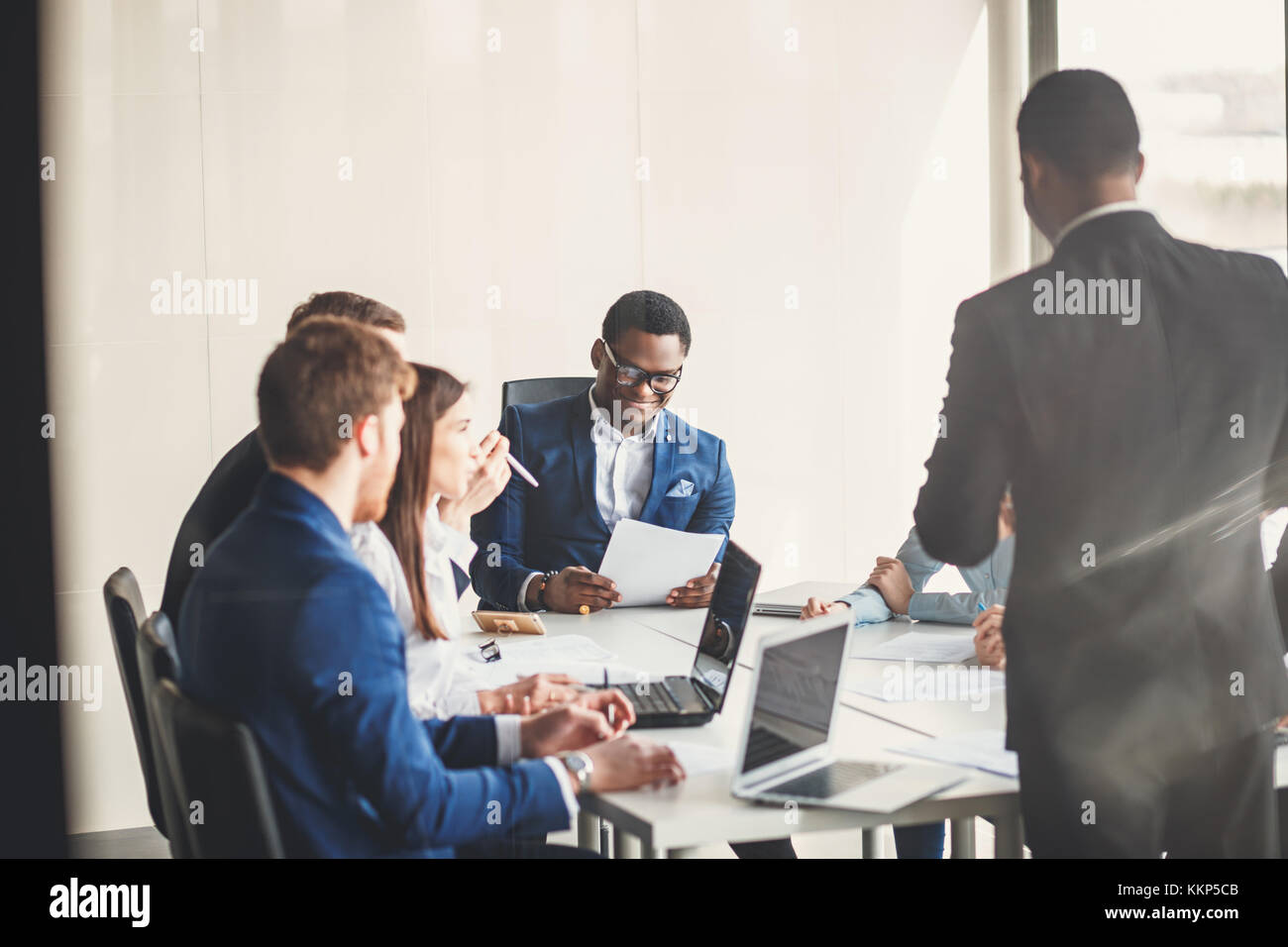 African-American business leader in working environment Stock Photo - Alamy