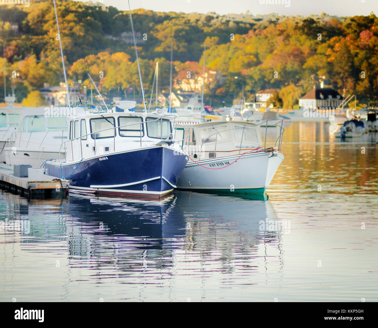 Harbor with boats and sky, Cold Spring Harbor, NY Stock Photo - Alamy