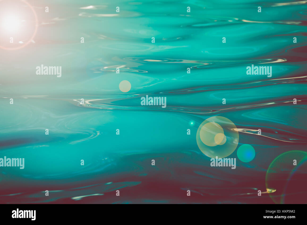 Background image of water in a tropical swimming pool with copy-space ...