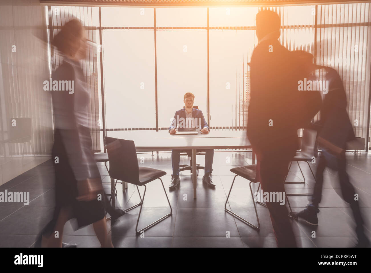 startup business, young creative people group entering meeting room ...