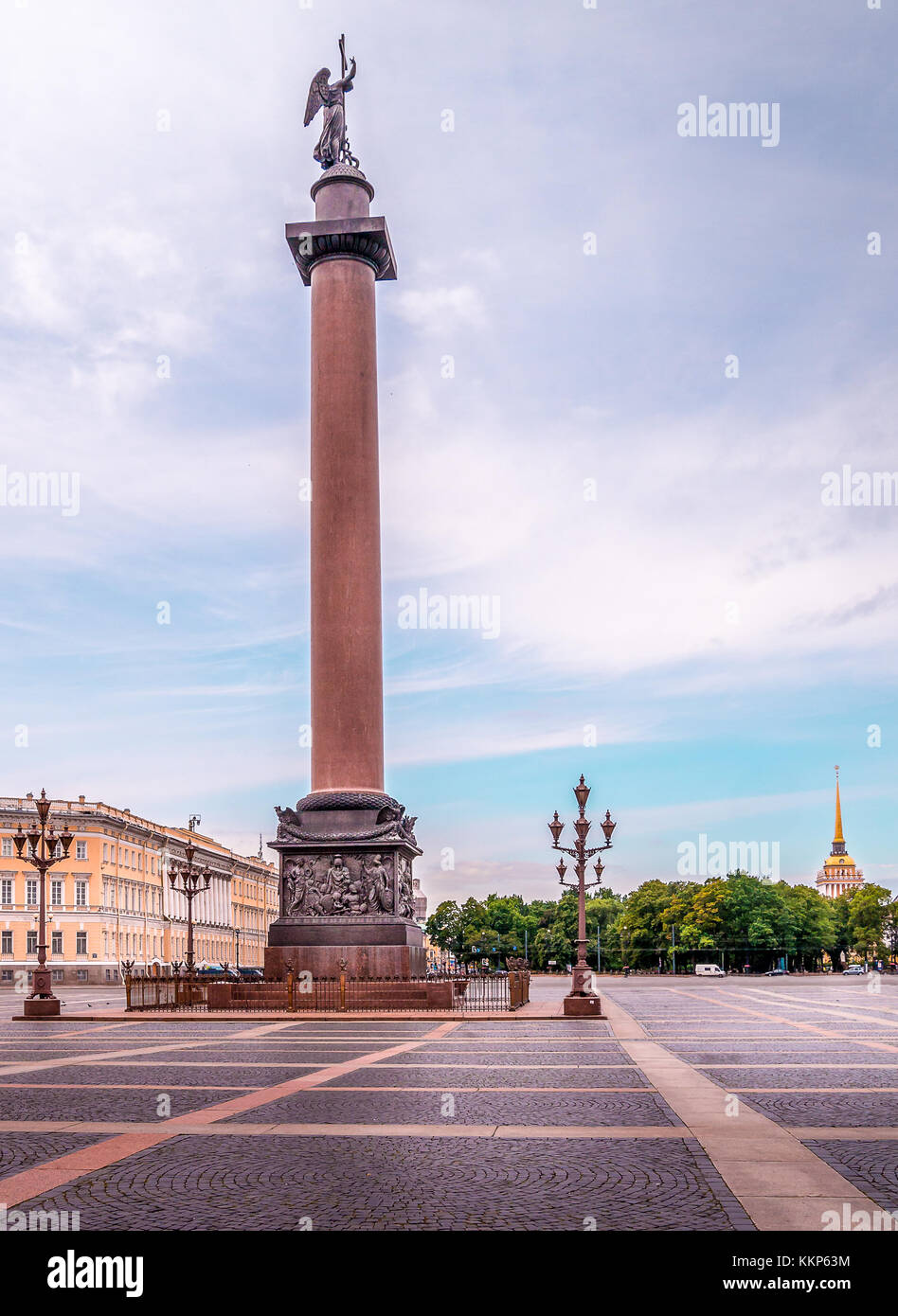Alexander Column in Palace Square, St. Petersburg, Russia Stock Photo ...
