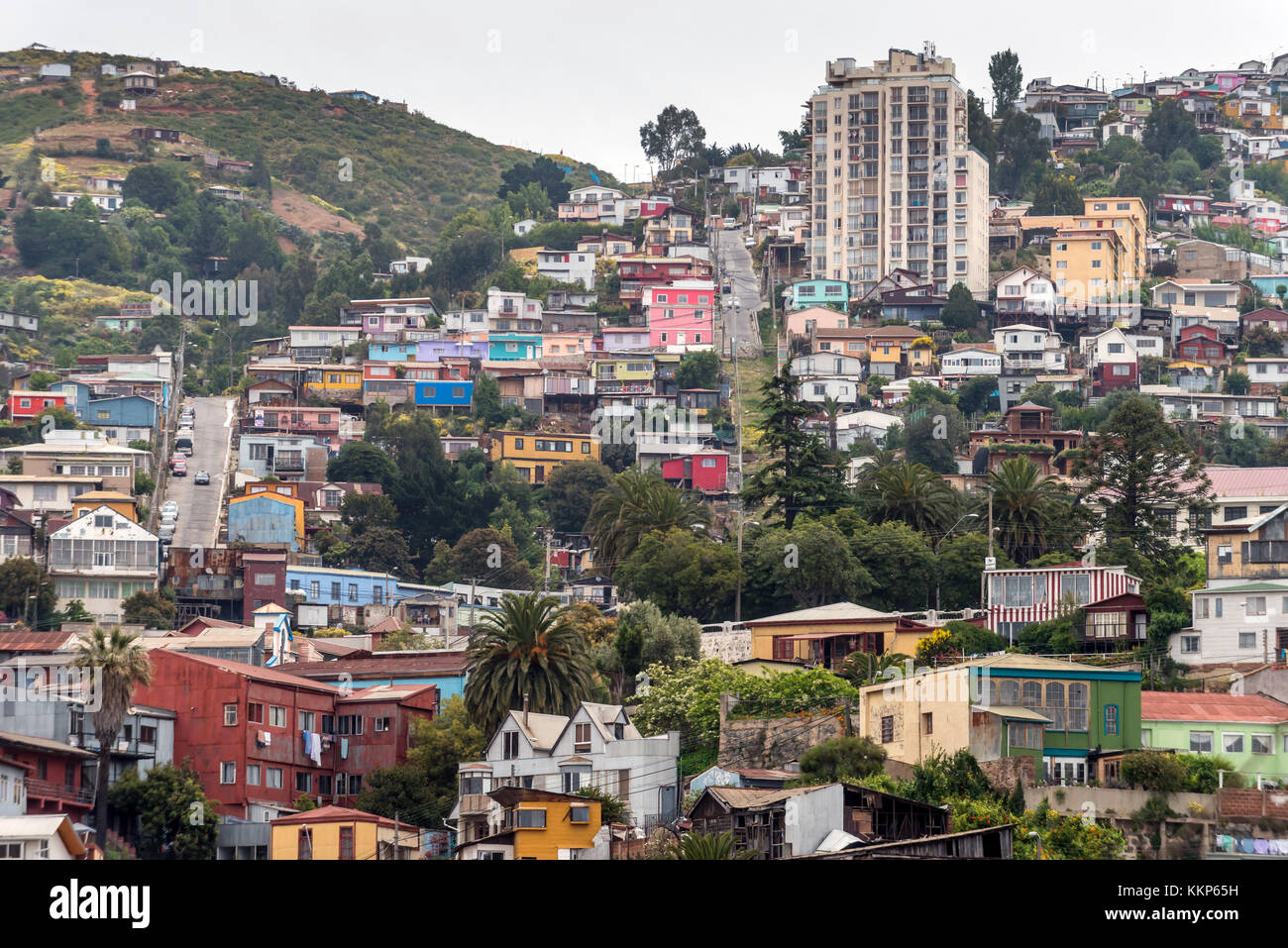 Street scene in Valparaiso, Chile Stock Photo - Alamy