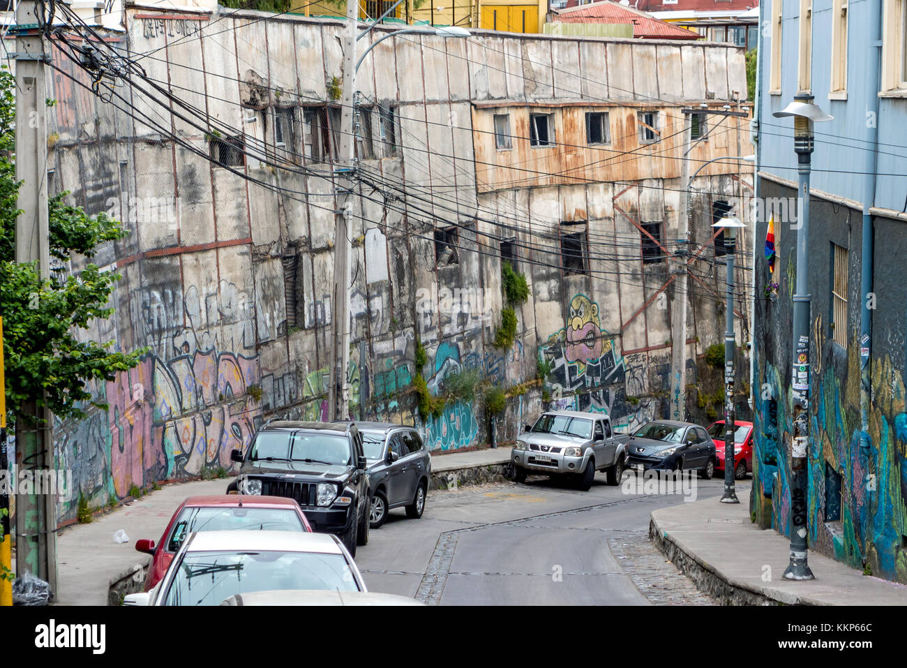 Street scene in Valparaiso, Chile Stock Photo - Alamy