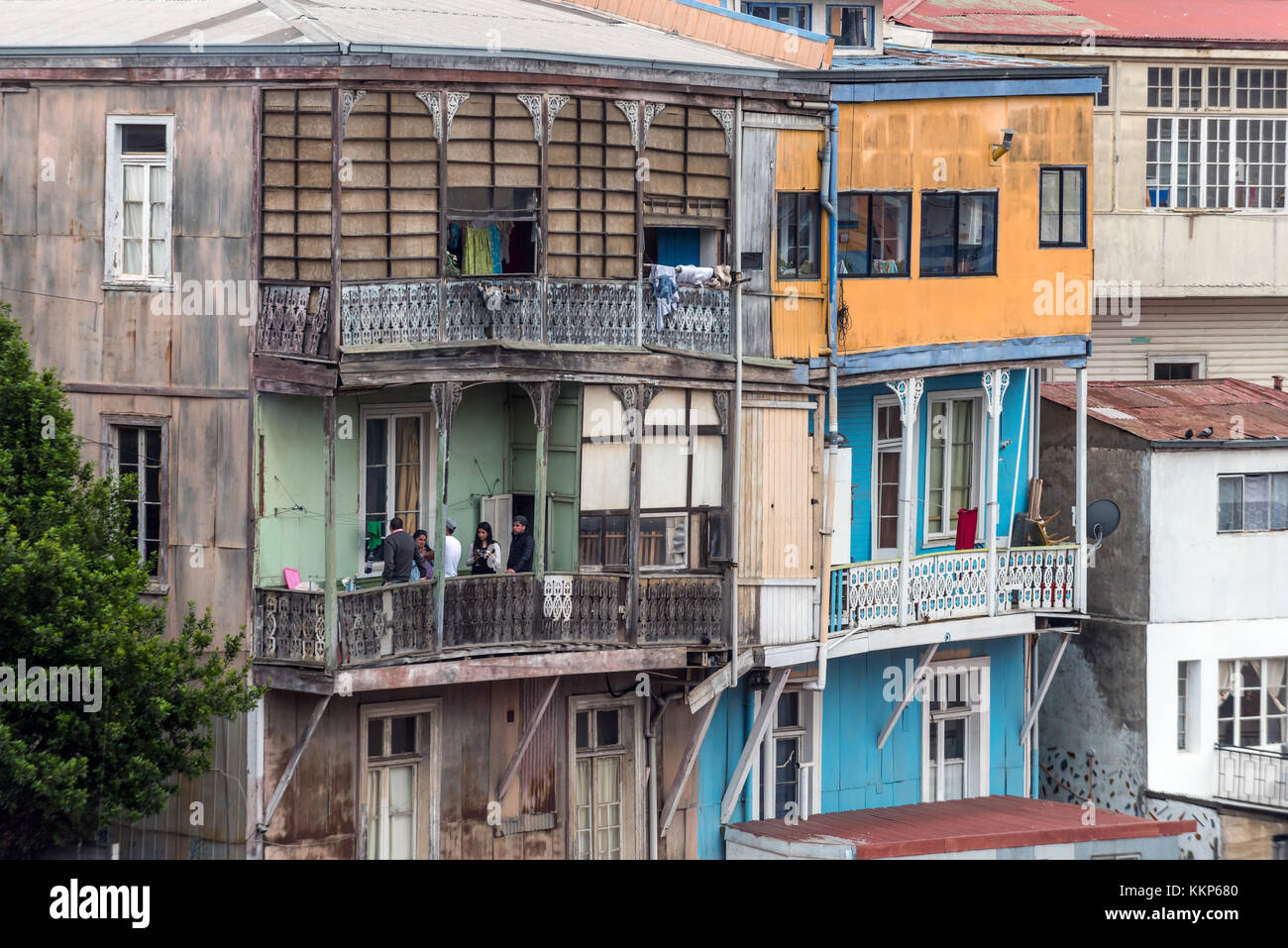 Street scene in Valparaiso, Chile Stock Photo - Alamy