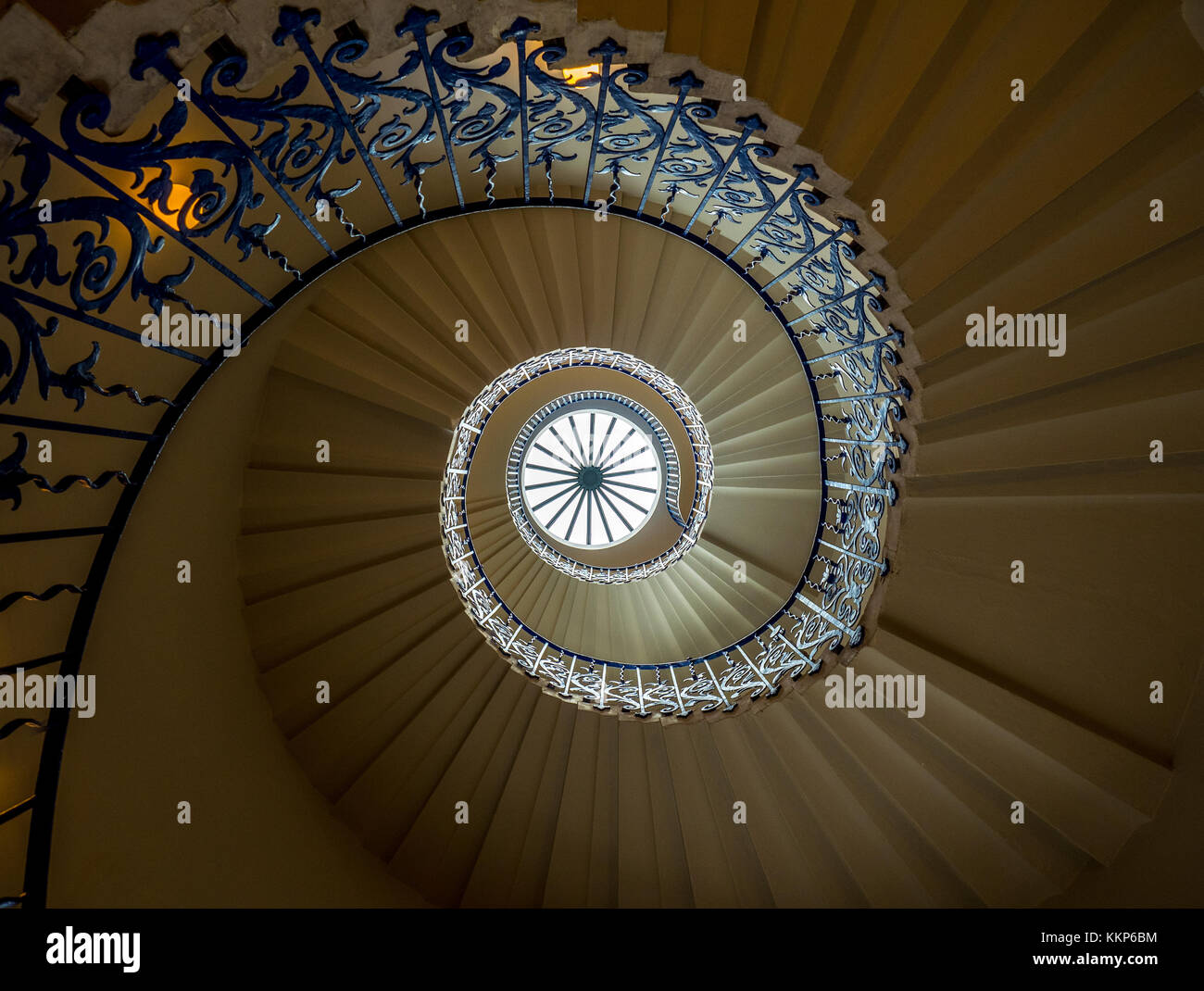 Elegant spiral staircase in Tudor-period house. The first centrally ...