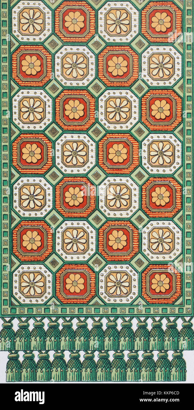 Assyrian rug with trimmings. From Enciclopedia Ilustrada Segui ...