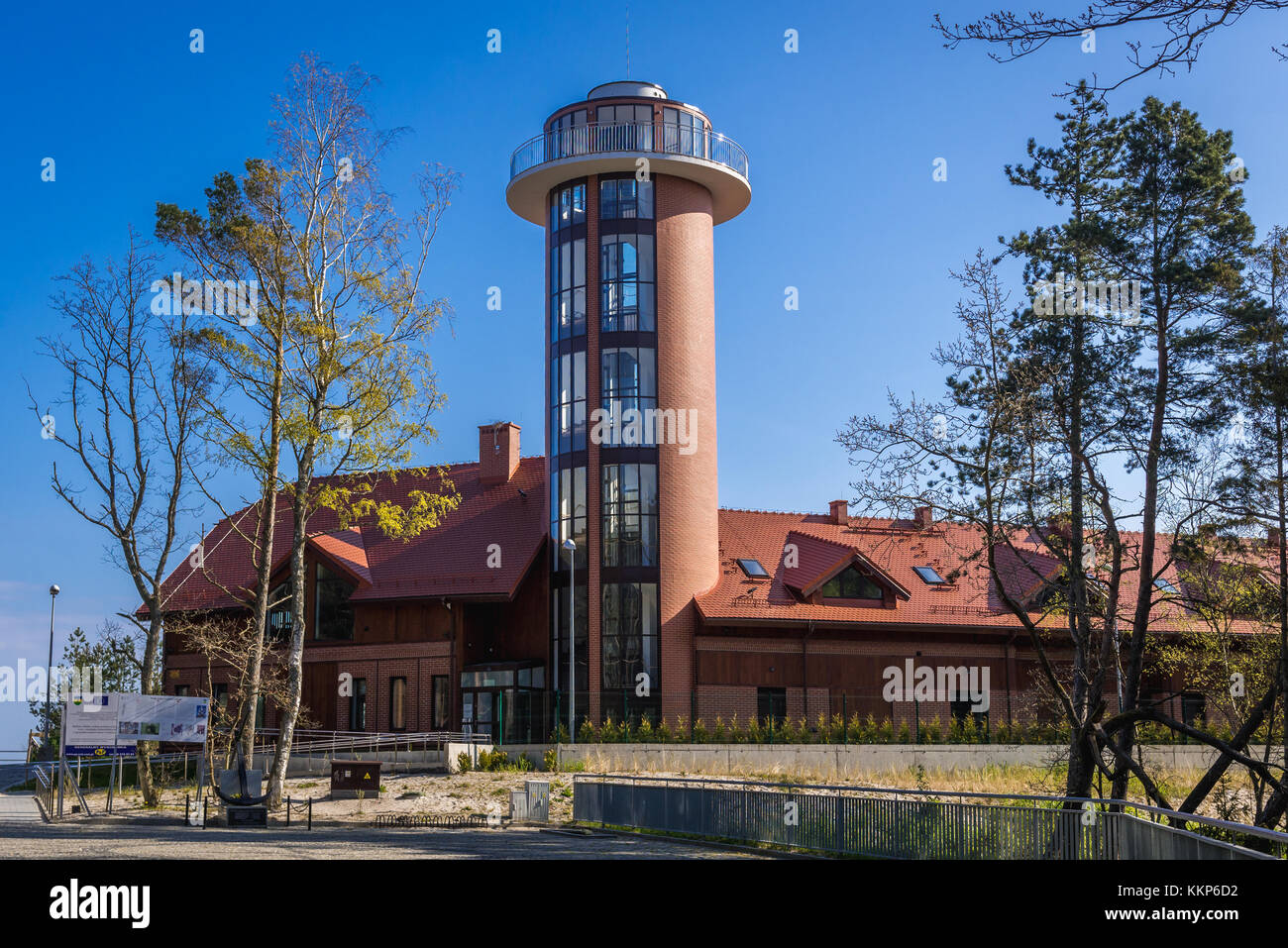 Viewing tower in Debki, small village on the Baltic Sea coast in ...