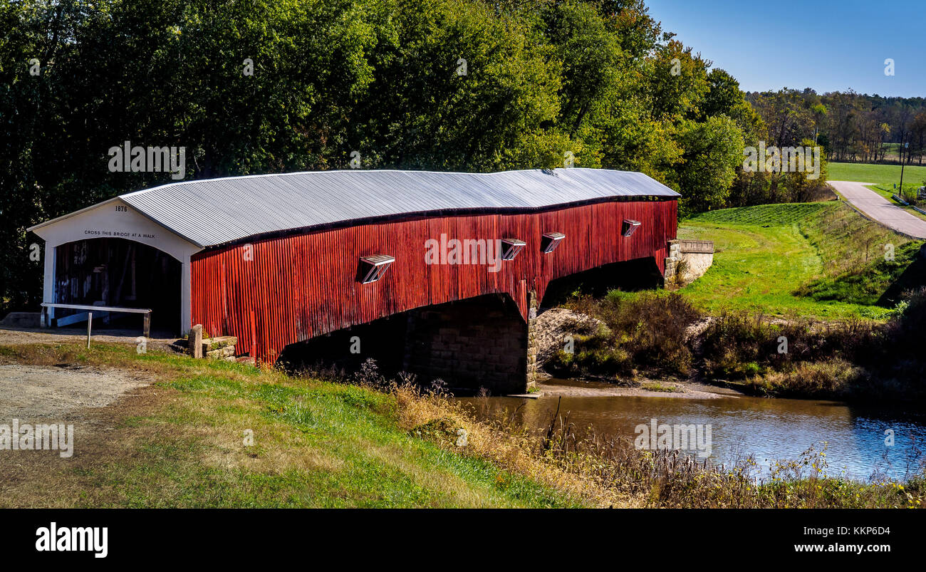 One of the prettiest long covered bridges in Indiana, USA Stock Photo ...