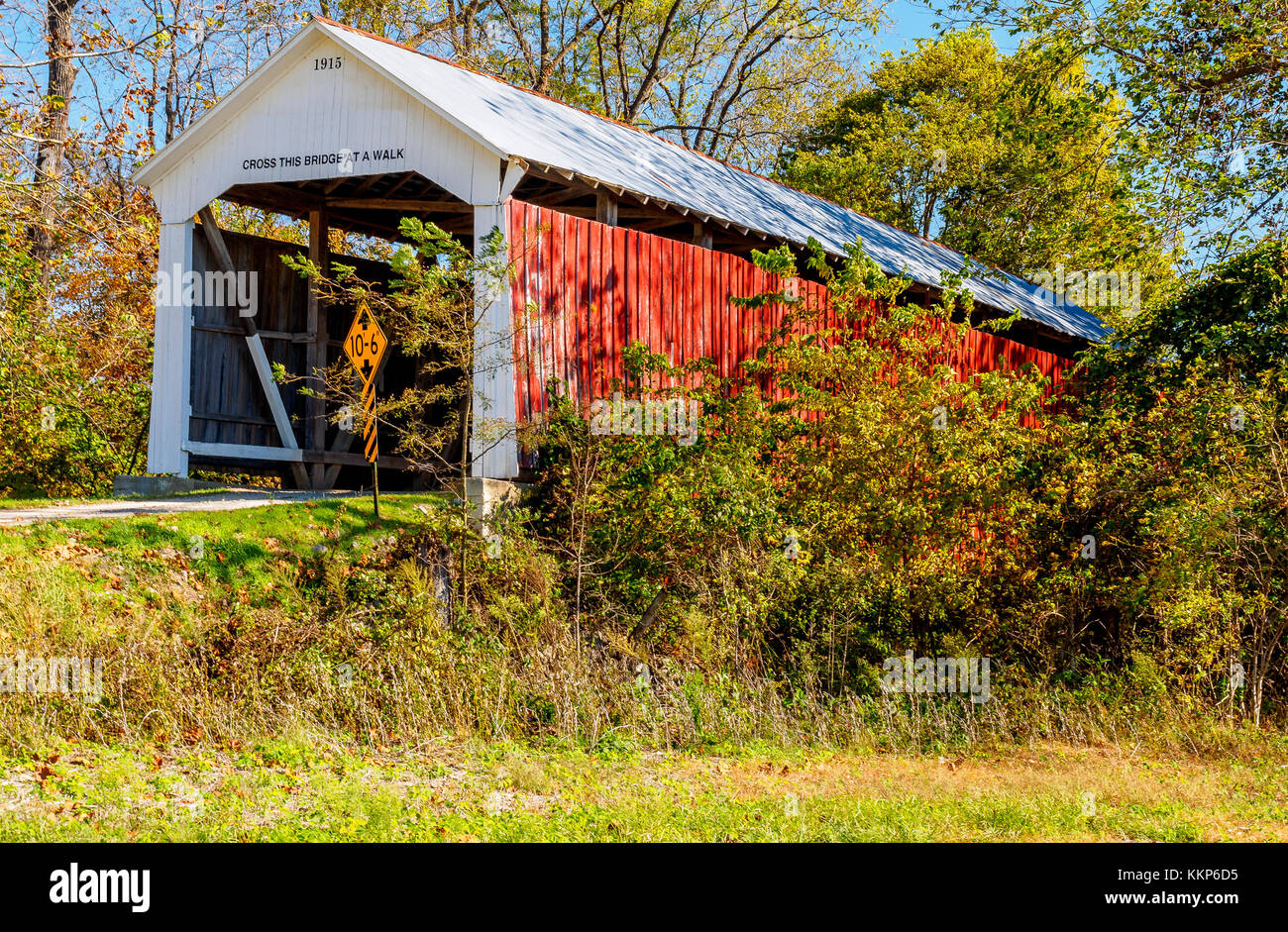 Bowsher Ford Covered Bridge - Indiana, USA Stock Photo - Alamy