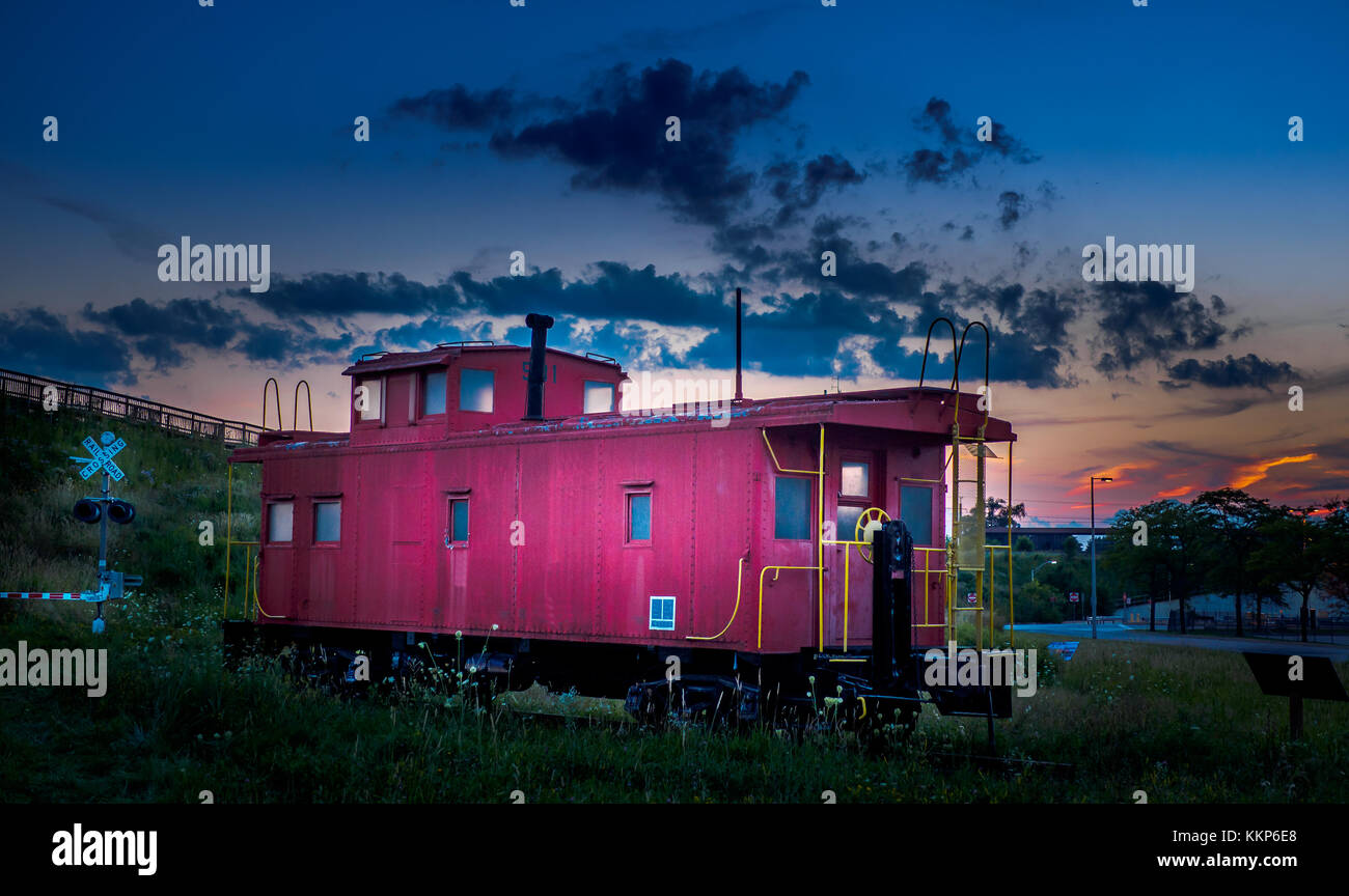 An old Caboose on display in Matteson, Illinois Stock Photo - Alamy