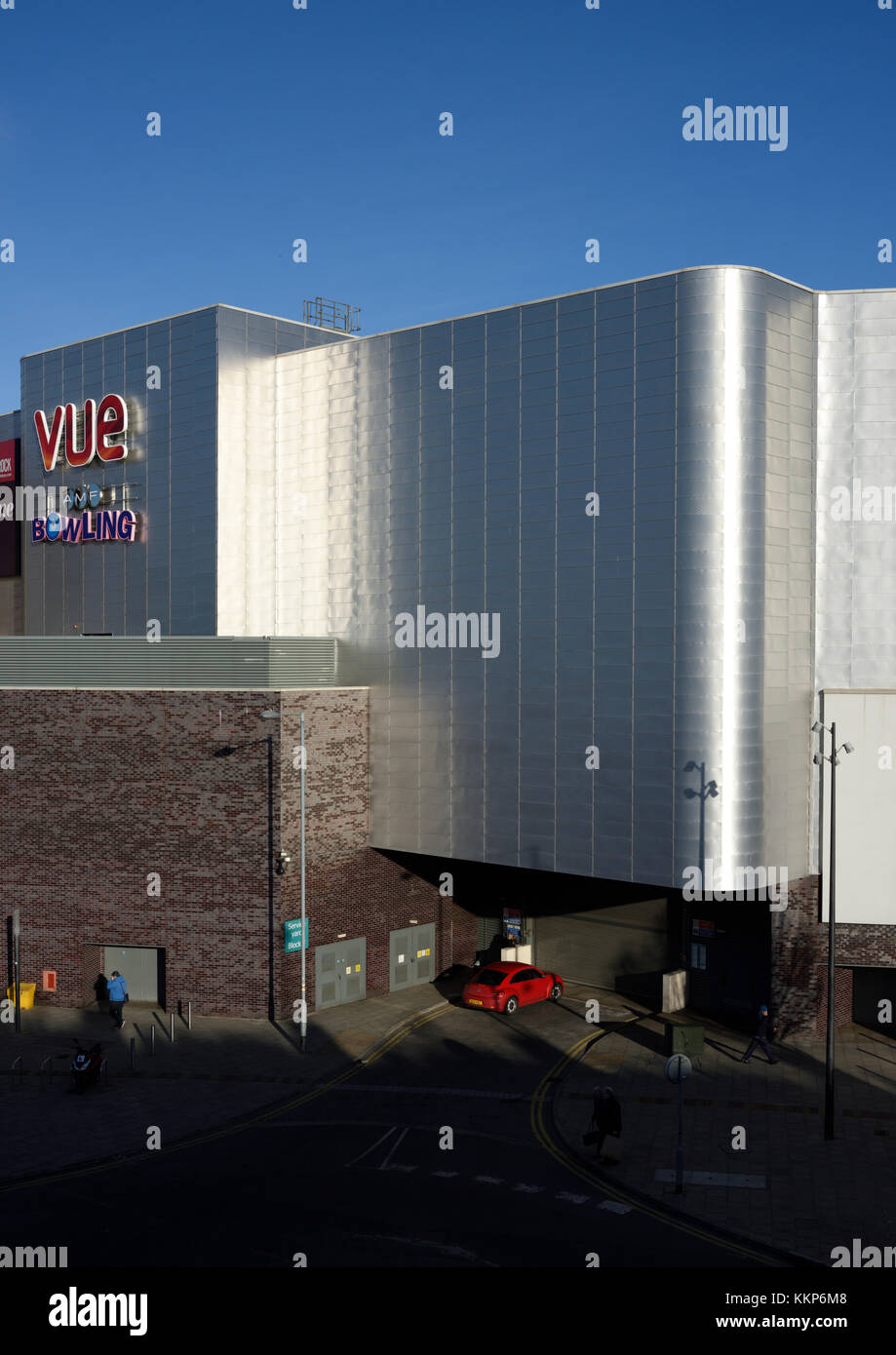 Aluminium clad building with curved corners hi-res stock photography ...