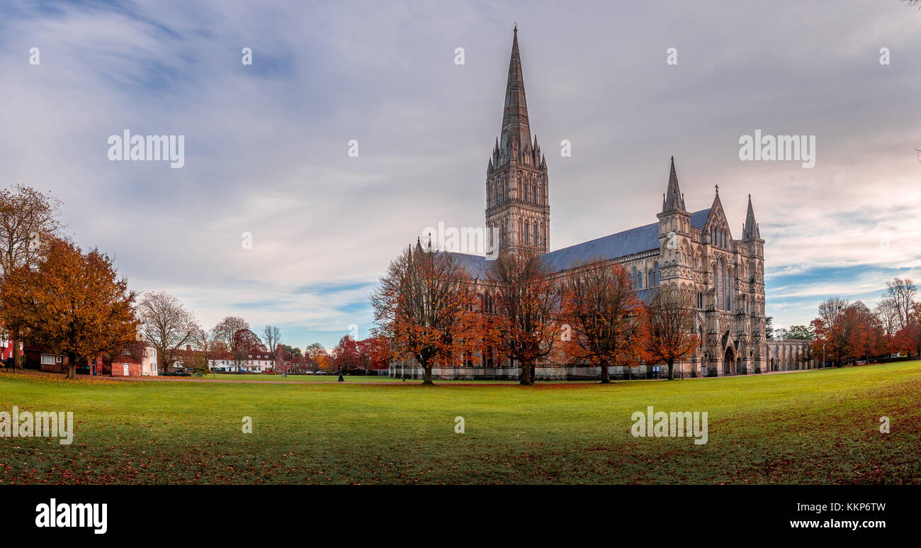 Autumn day at Salisbury Cathedral, England Stock Photo - Alamy