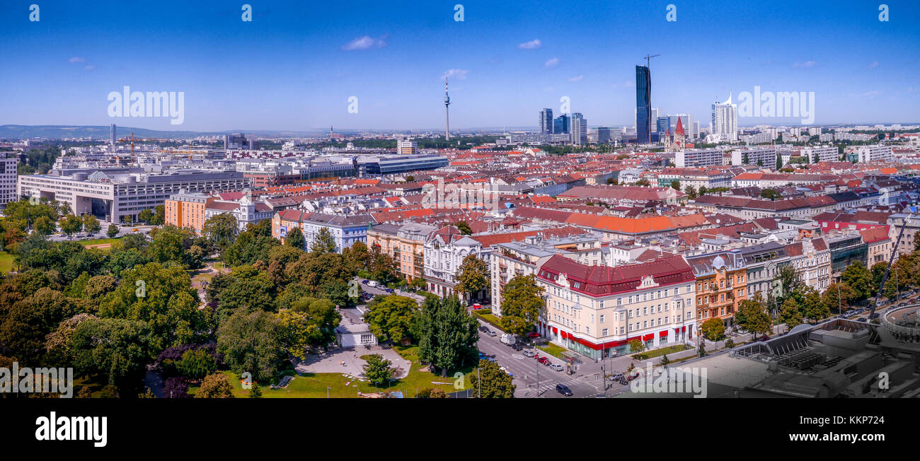 Vienna cityscape - taken from the historic ferris wheel Stock Photo - Alamy