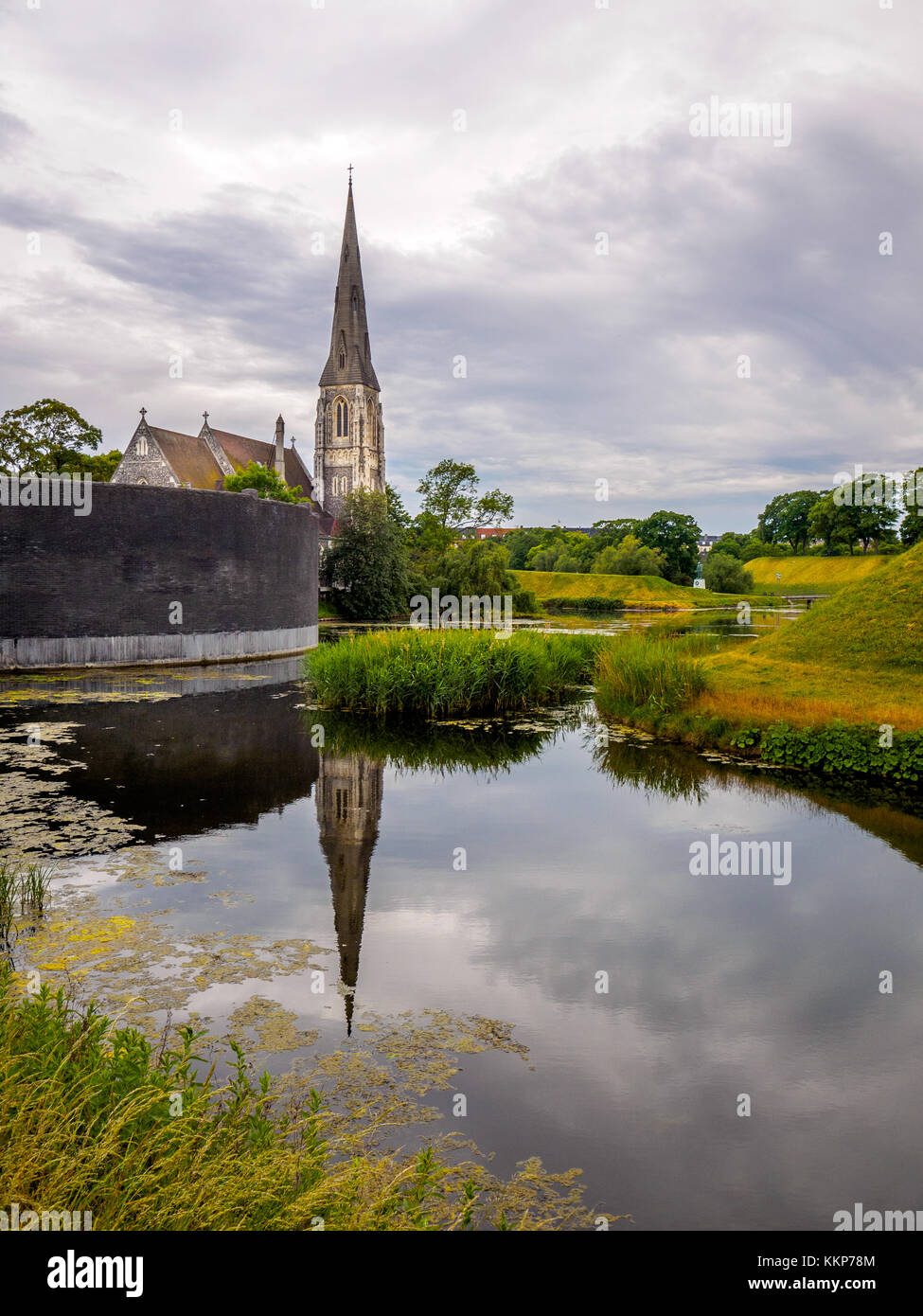 Traditional English Anglican church consecrated in 1887 with a spire ...