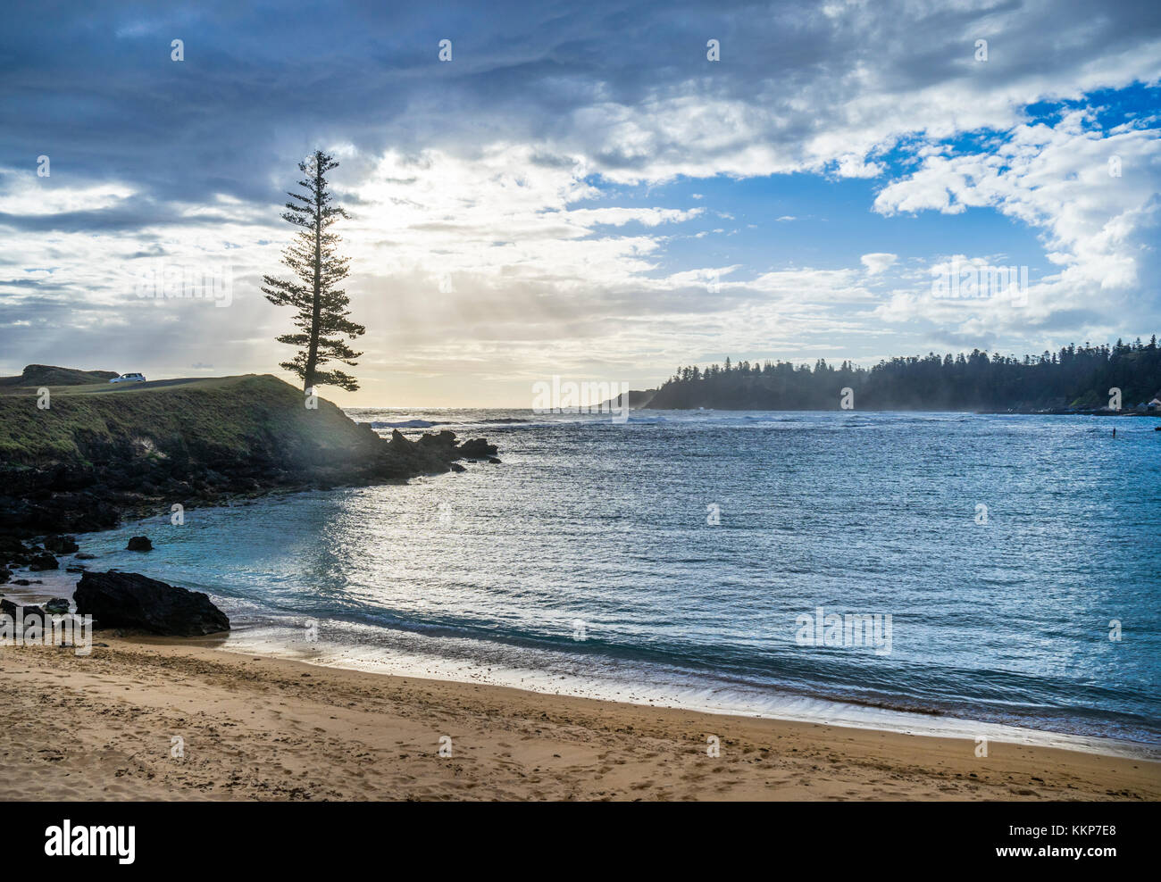 Norfolk Island, Australian external territory, sunset at Emily Bay with ...
