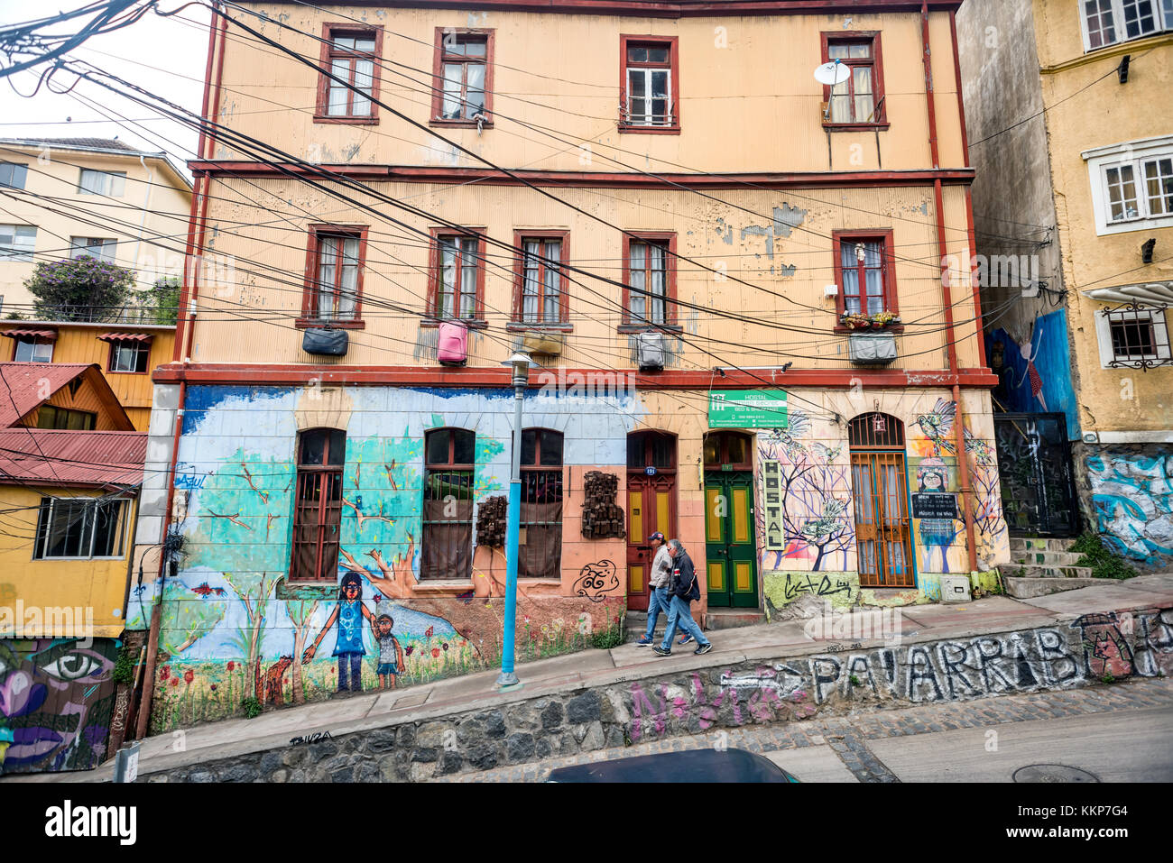 Street scene in Valparaiso, Chile Stock Photo - Alamy