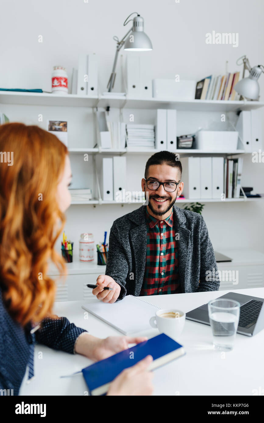 Human resources manager interviewing job candidate Stock Photo - Alamy