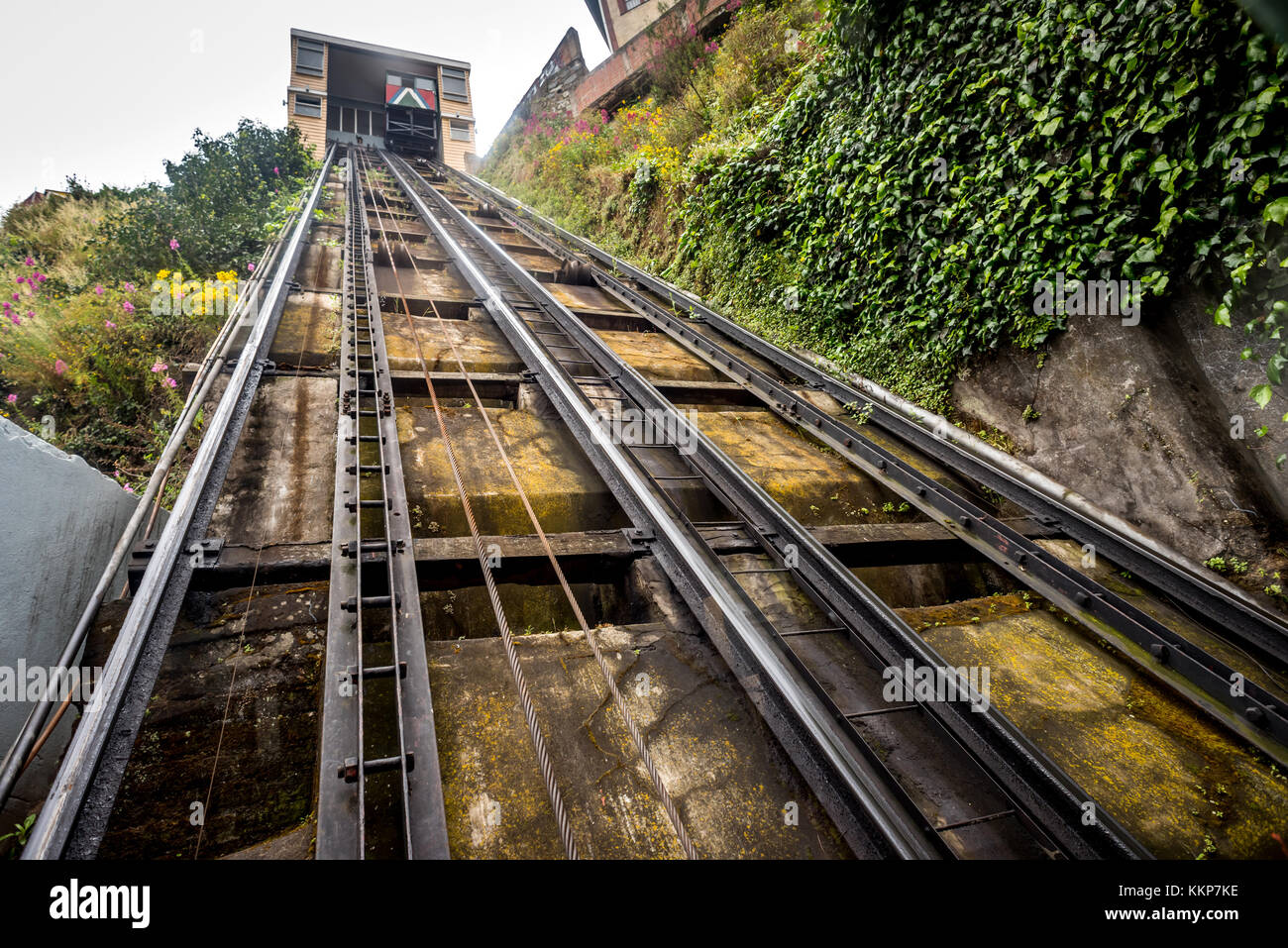 A funicular lift in Valparaiso, Chile Stock Photo - Alamy