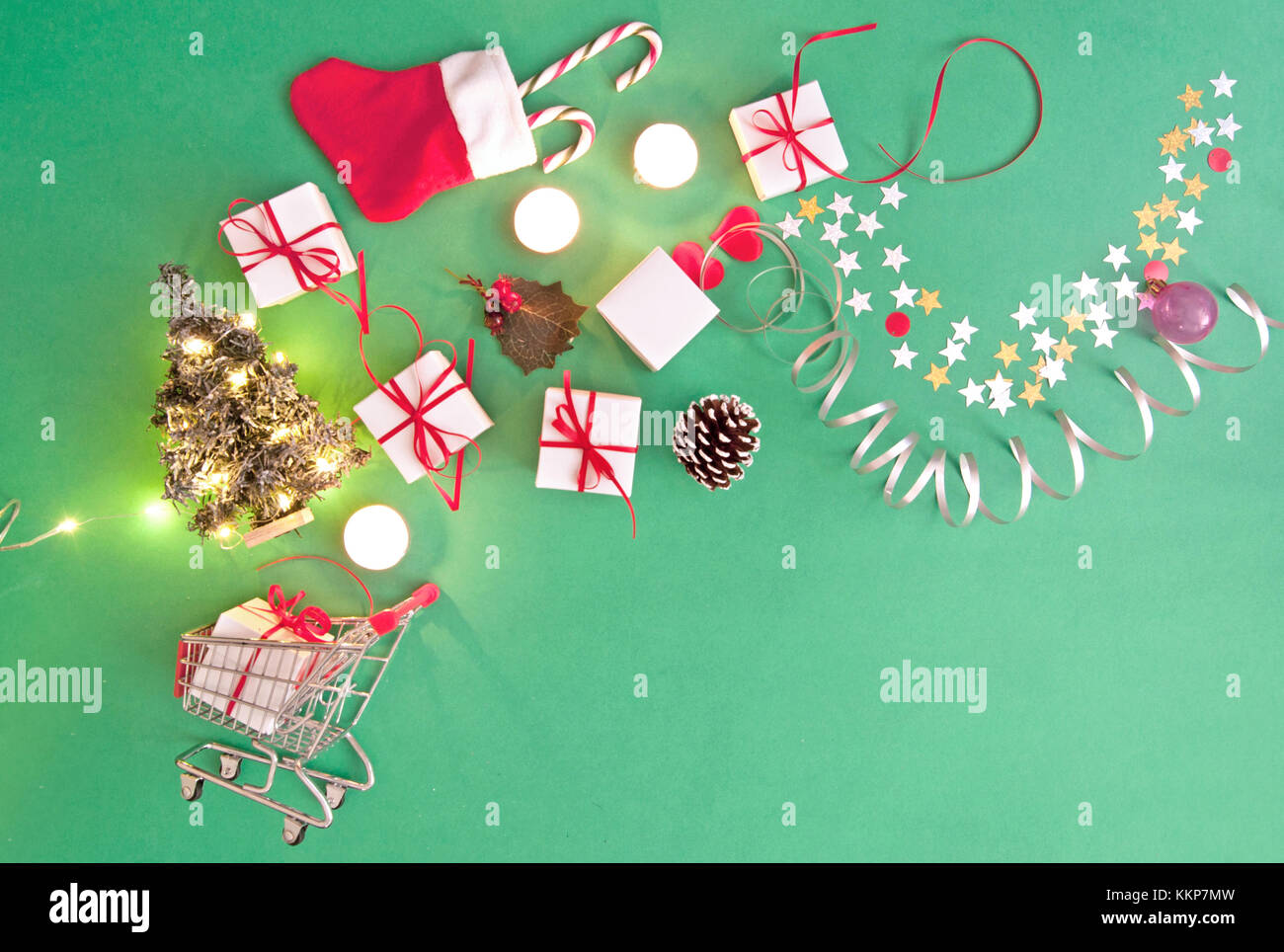 Shopping christmas decorations trolley hi-res stock photography and ...
