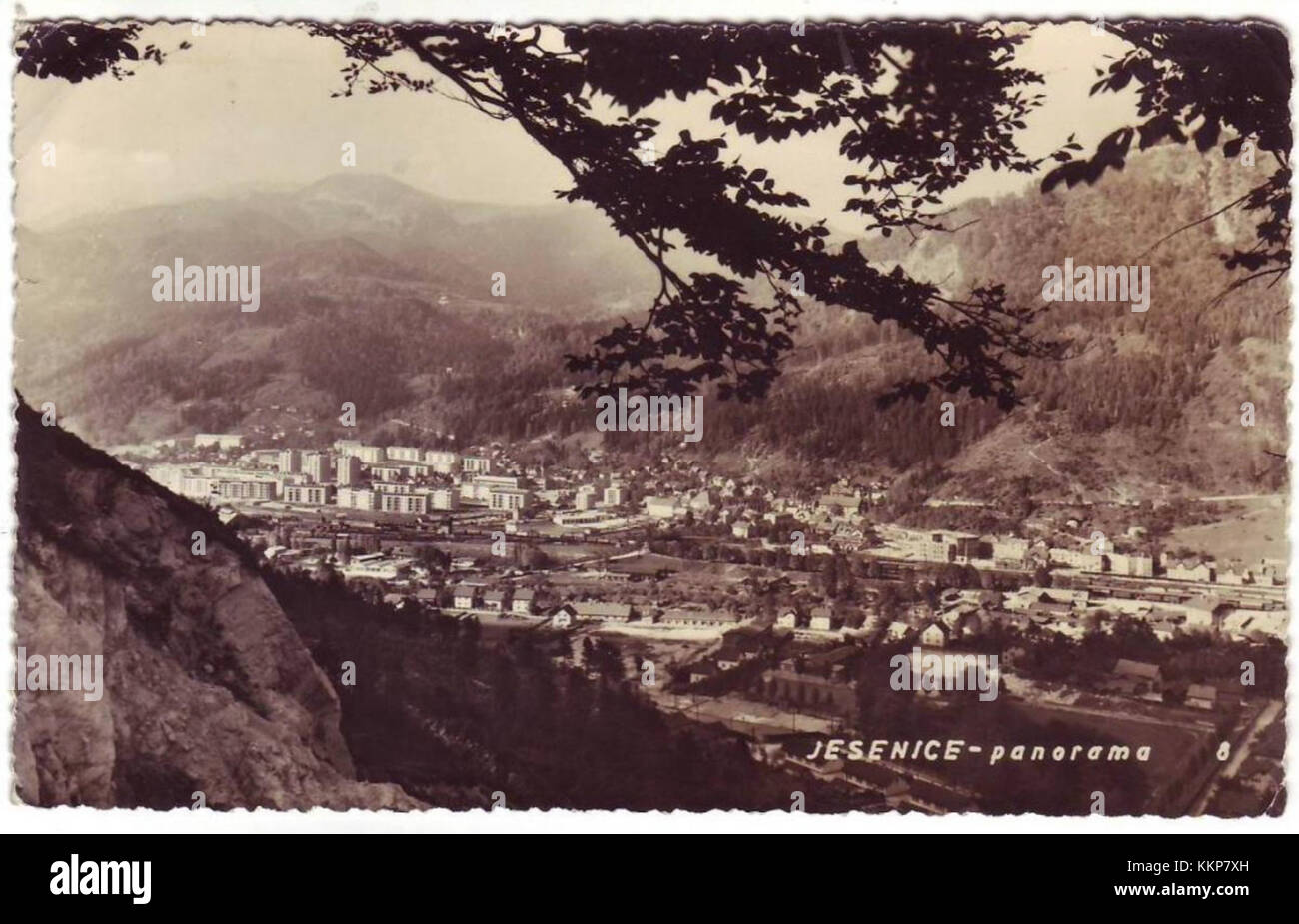 Postcard from 1964 depicting a view of Jesenice, Slovenia, providing a ...